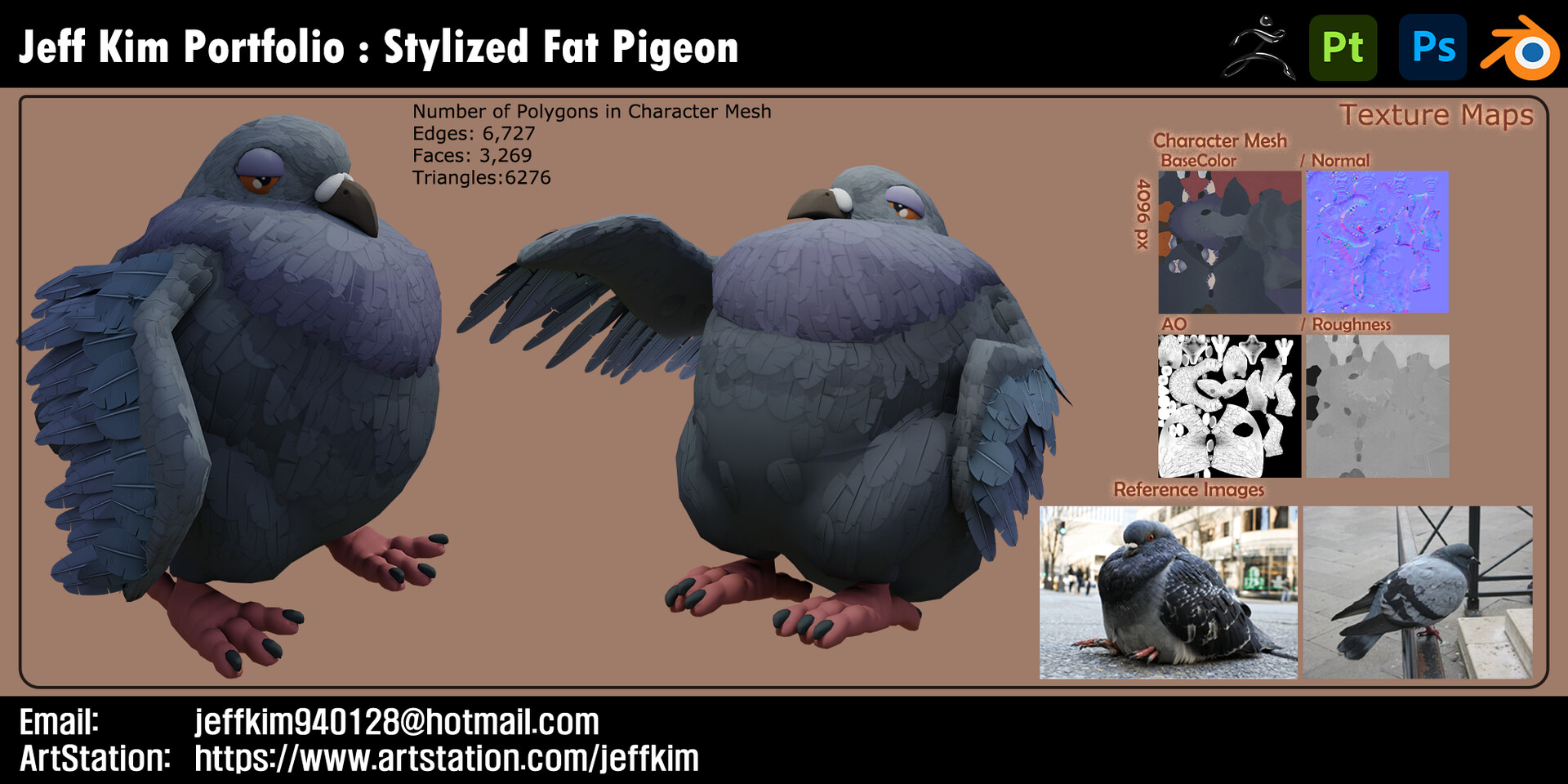 ArtStation - 3D Modeling: Fat Pigeon