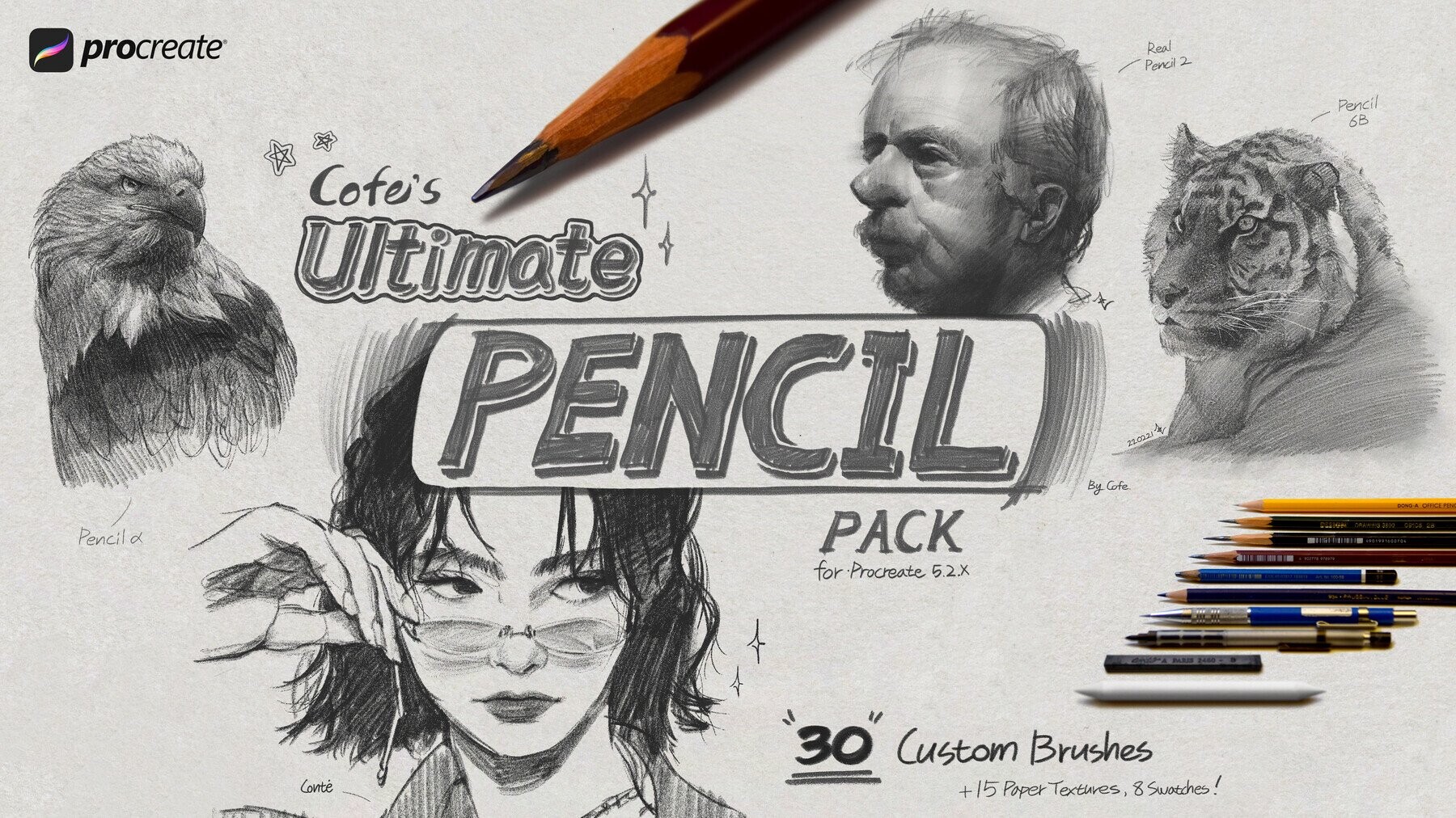 ArtStation - Sets of Free Procreate Brushes - Free Graphite Pencil Brushes