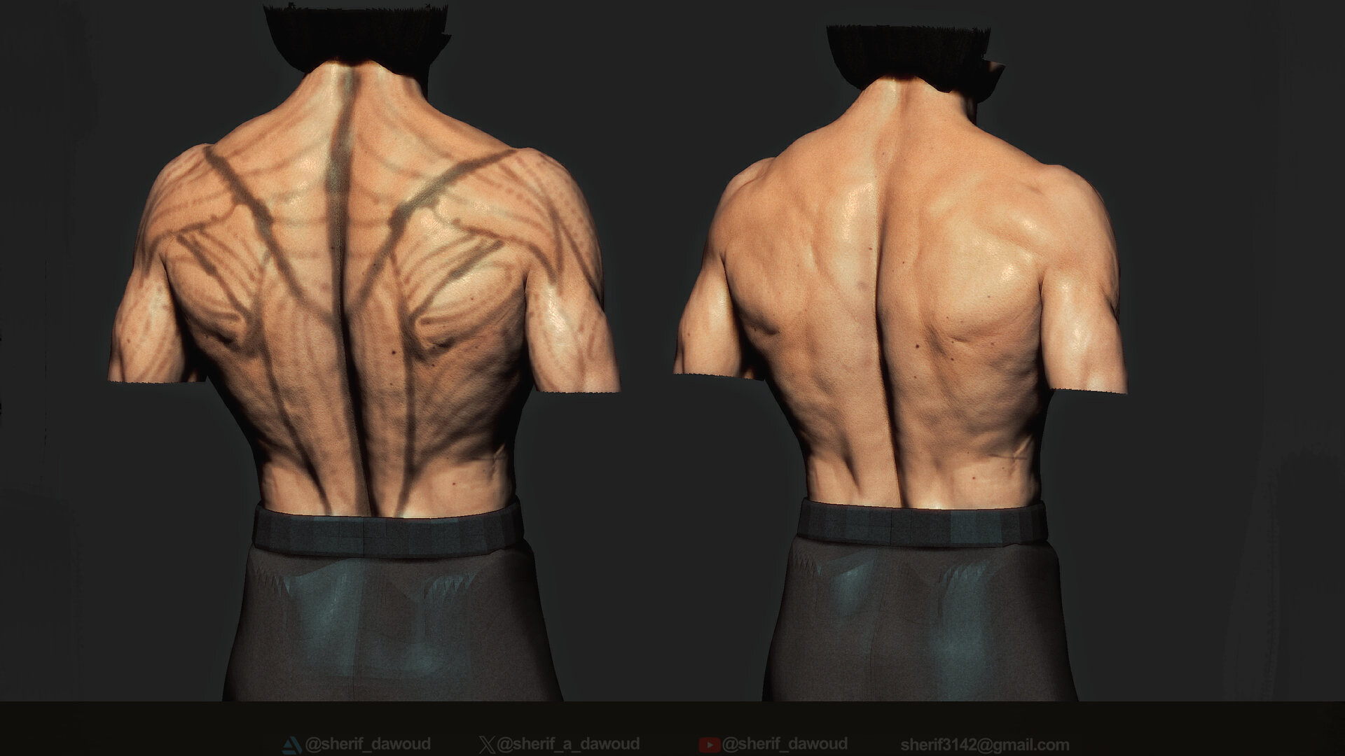 Sherif Dawoud | 3D Game Artist - Back Anatomy Animation - Timelapse ...