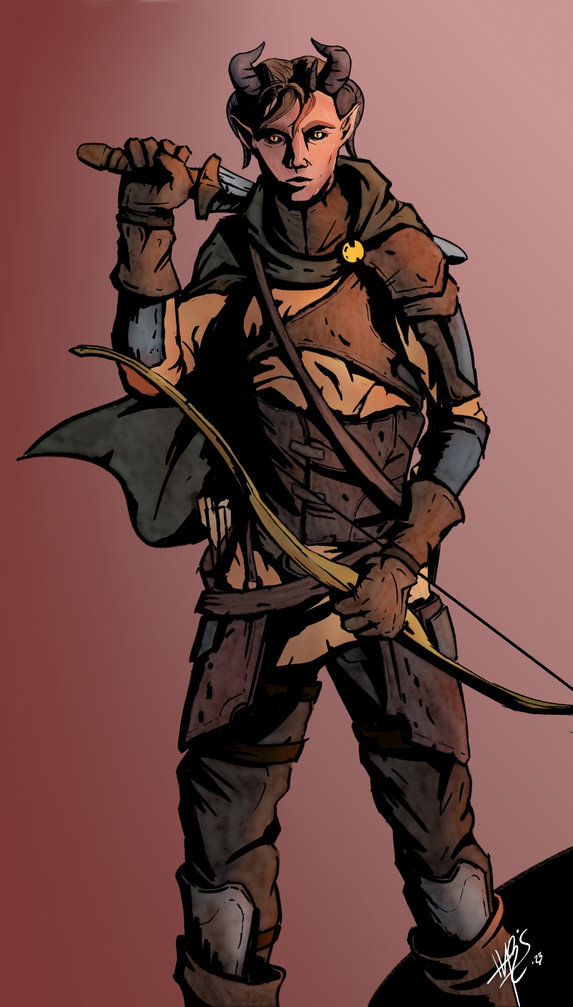 ArtStation - dnd tiefling ranger