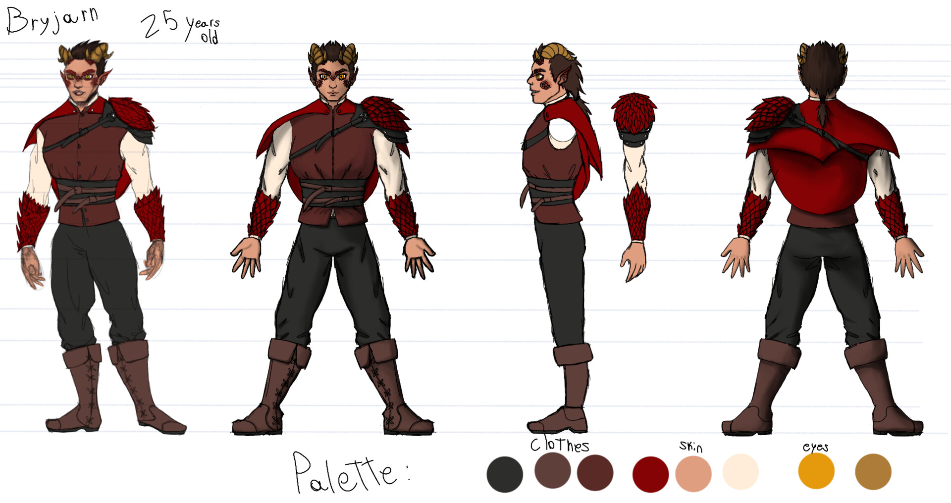 ArtStation - Bryjarn - Underground Dragonborn Fighter - Turn around