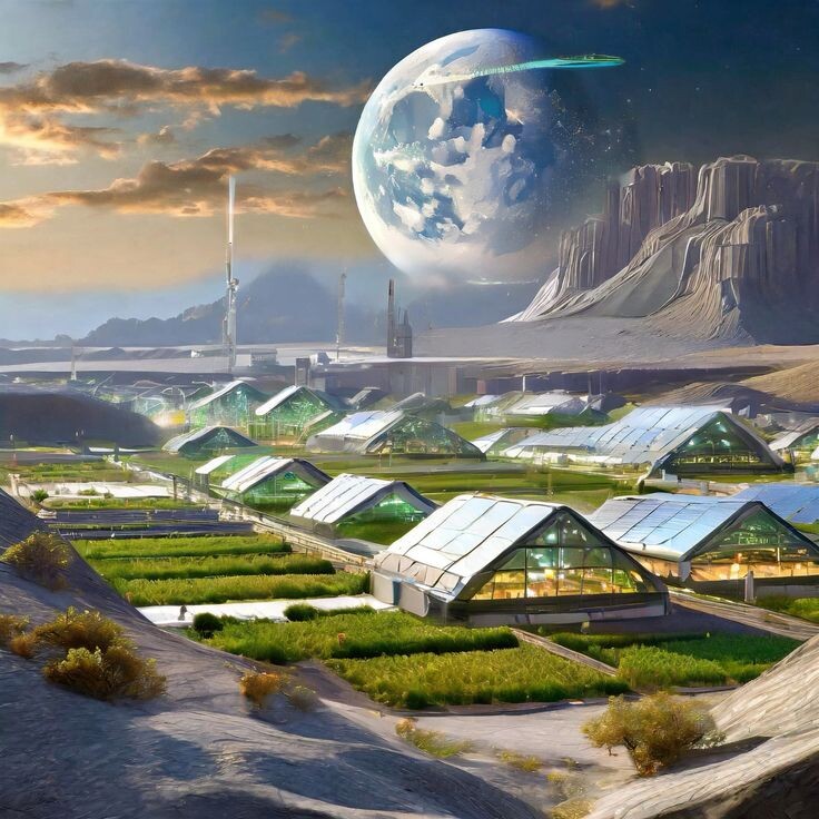 ArtStation - Space Colony on an Alien Planet With Greenhouses