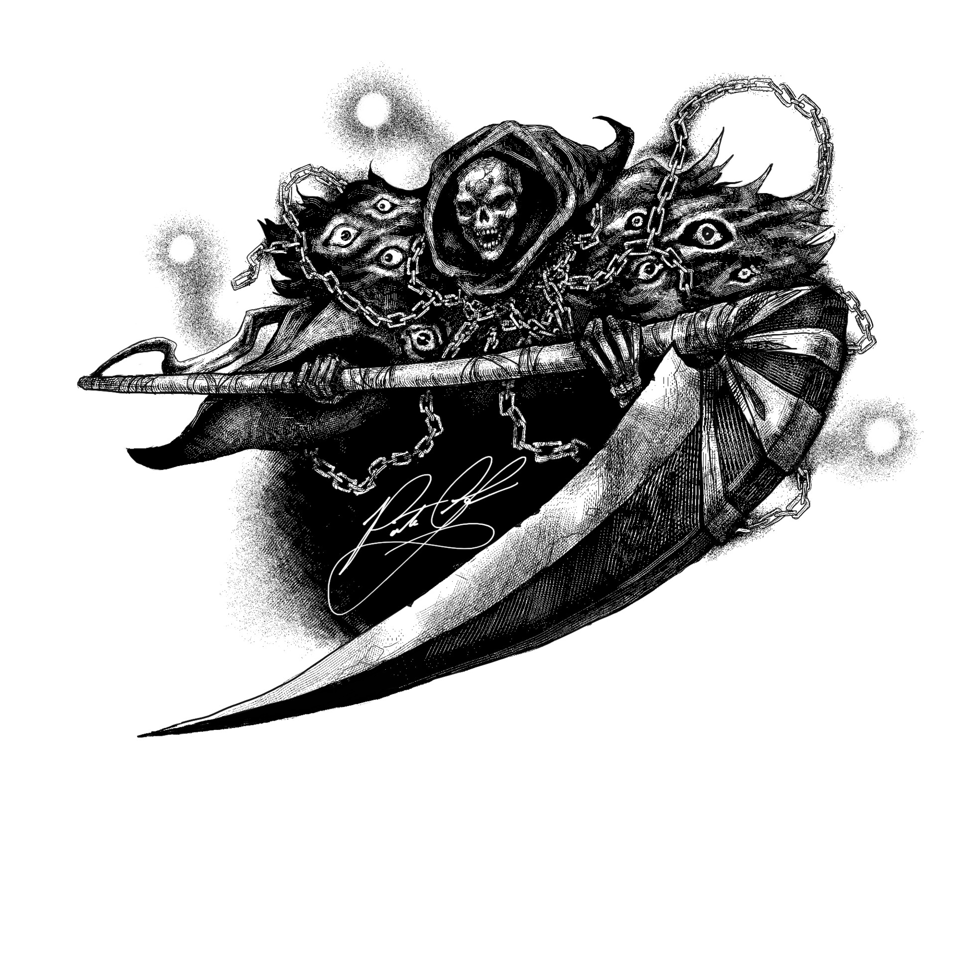 Grim reaper drawing tattoo | Thomastattoosupply.com