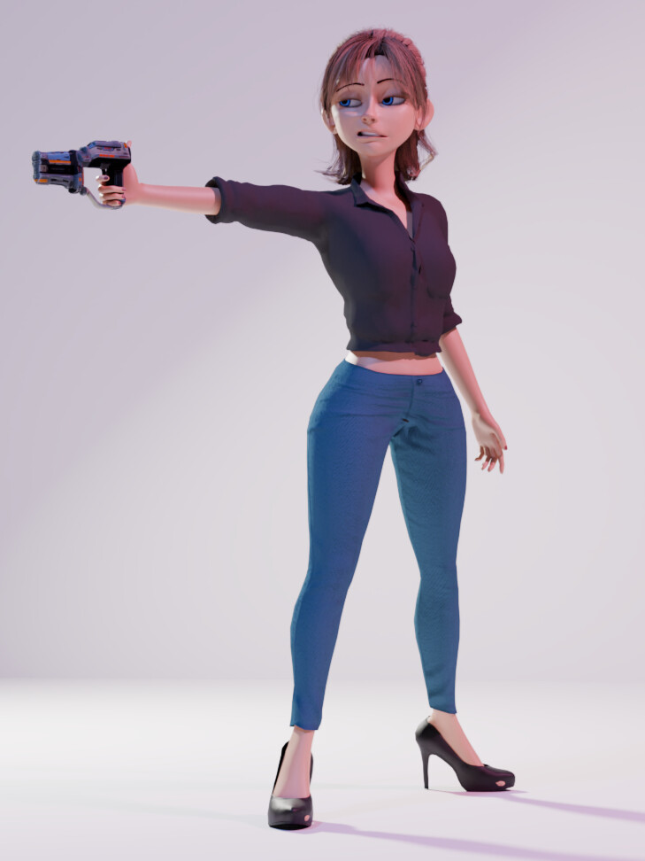 ArtStation - A wonderful woman with a gun