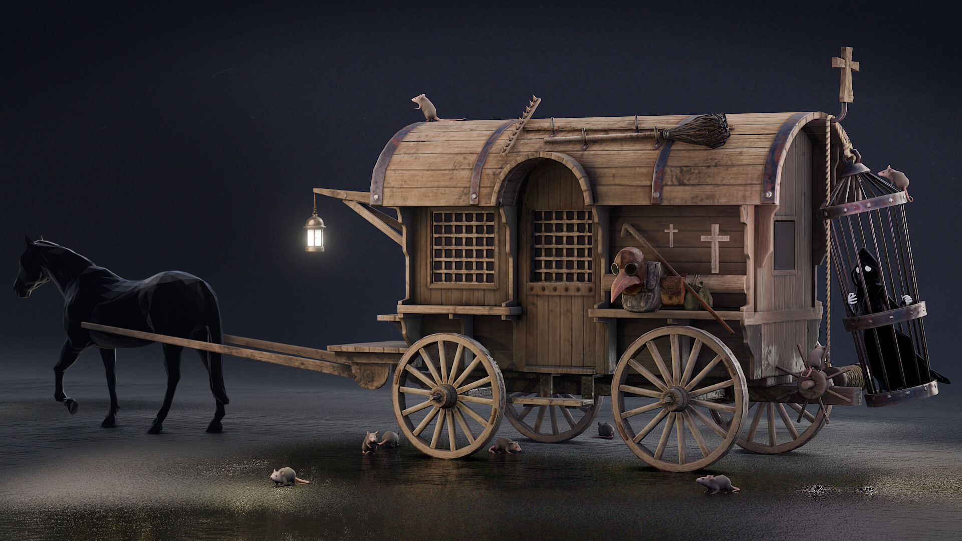 ArtStation - Plague Doctor's Carriage. Eevee
