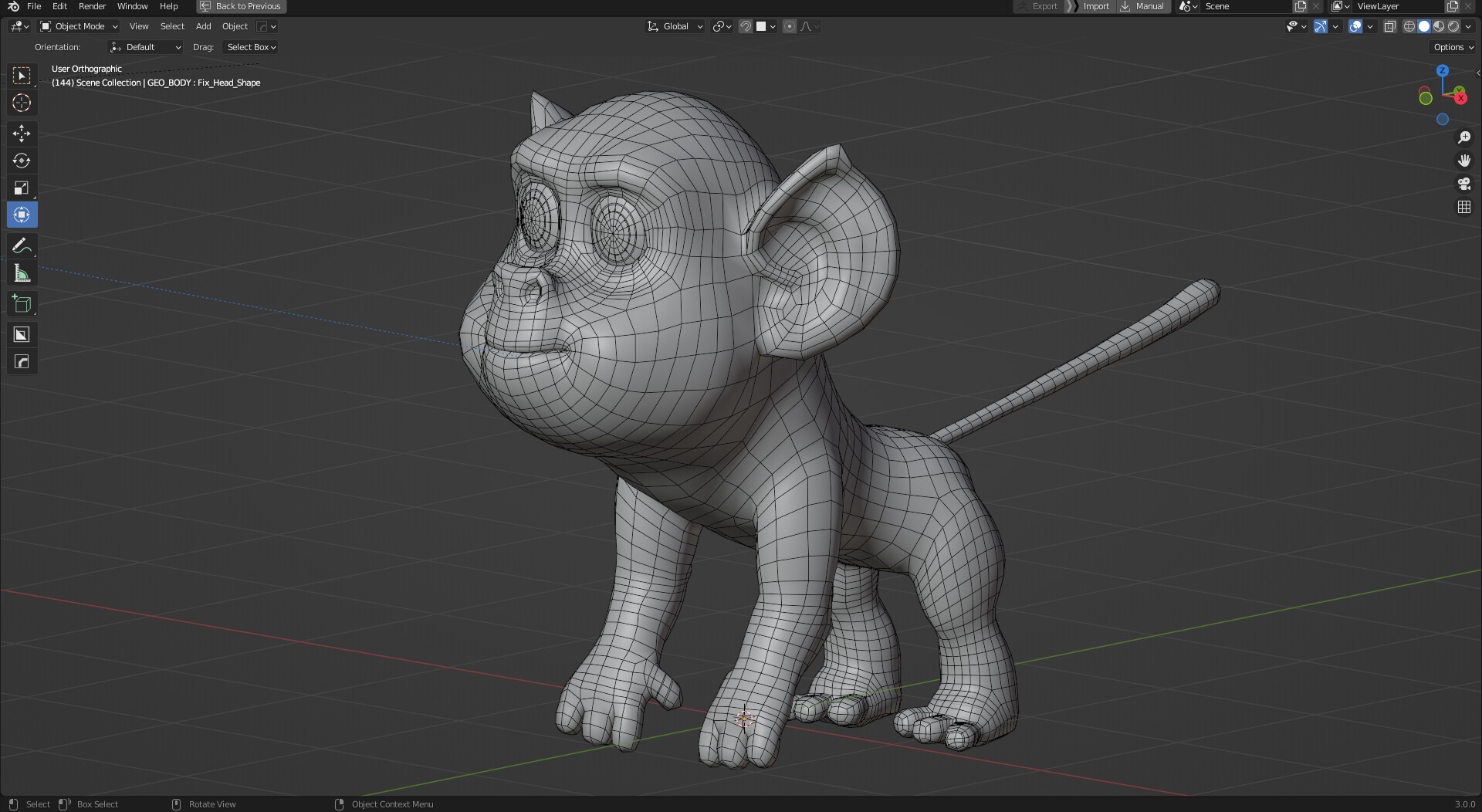 3D Store - ZBrush & Blender Character Models Download - Released Little Monkey - Blender 3D ...