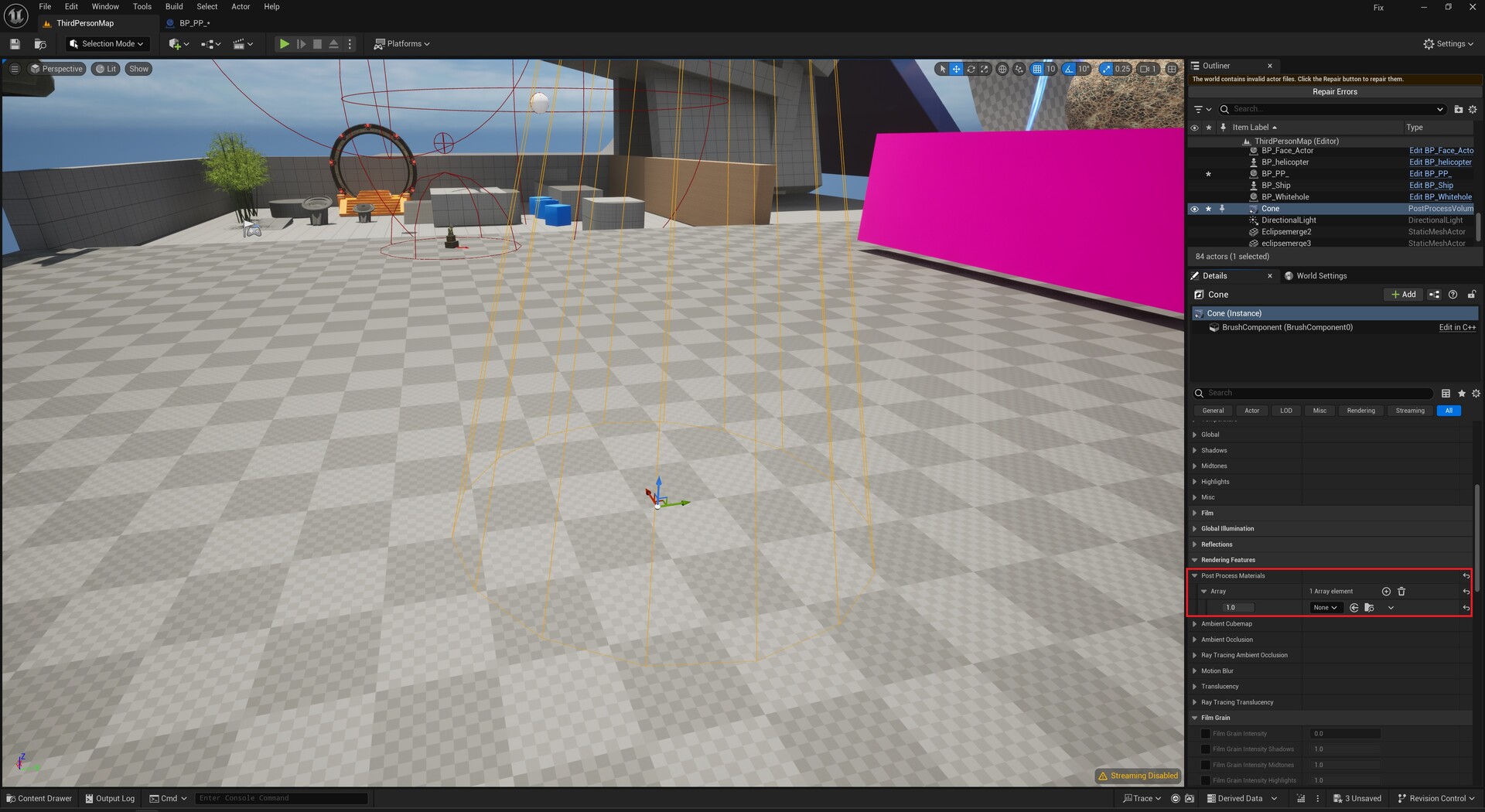Damien Ramirez (CG) - How to UE: Post Process - Change Volume Shape