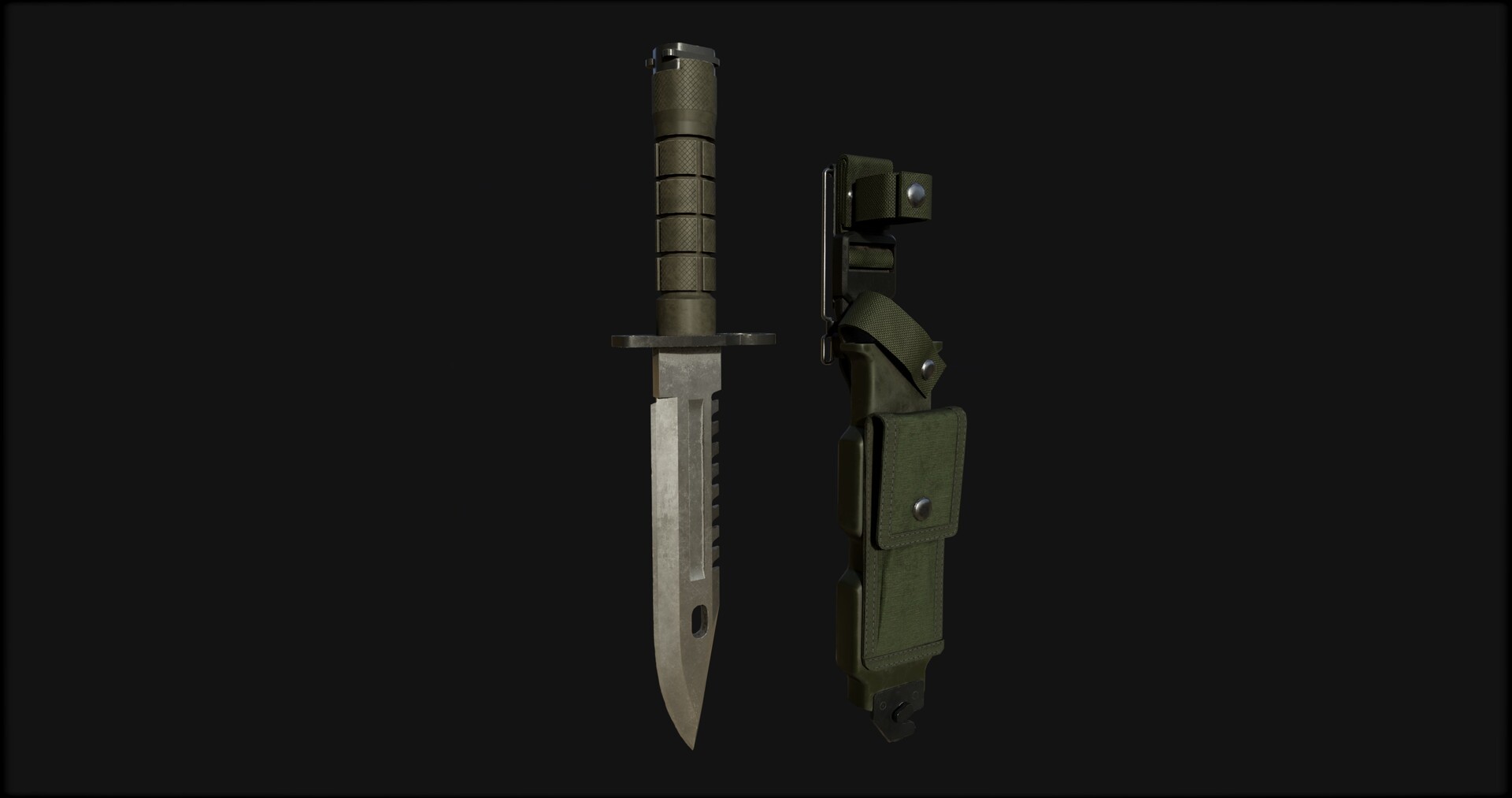 ArtStation - Game Ready M9 Bayonet Knife (Resident Evil 4 Remake ...