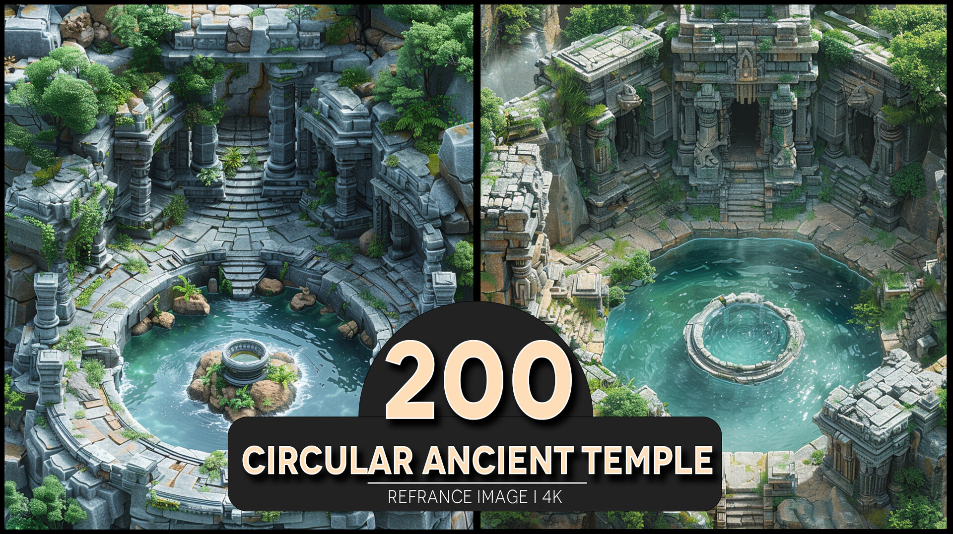 Pixel Ref - Circular Ancient Temple 4K Reference/Concept Images