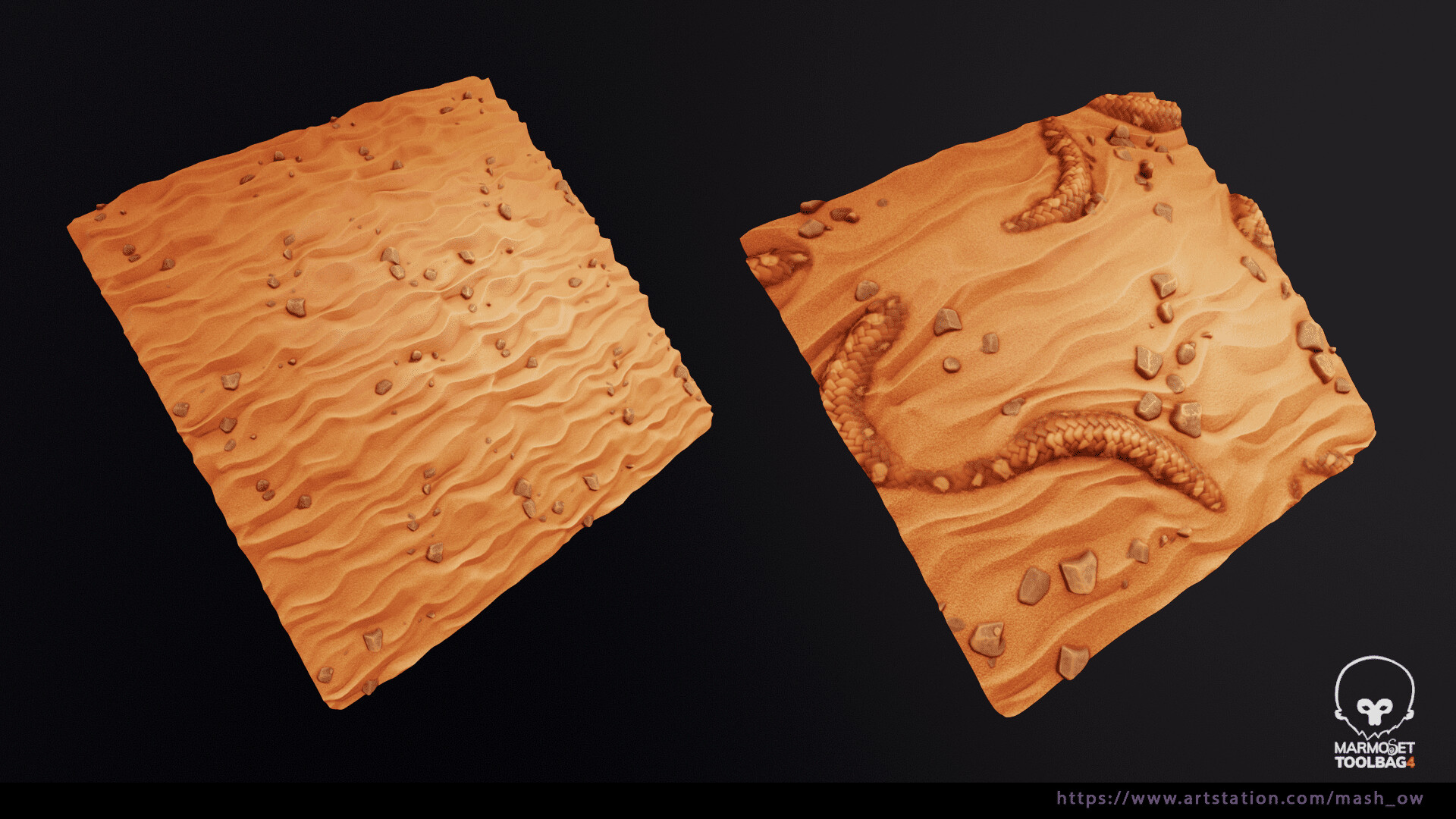 Maria Burdyugova 🦇 - Stylized Sand with snakes material Substance designer