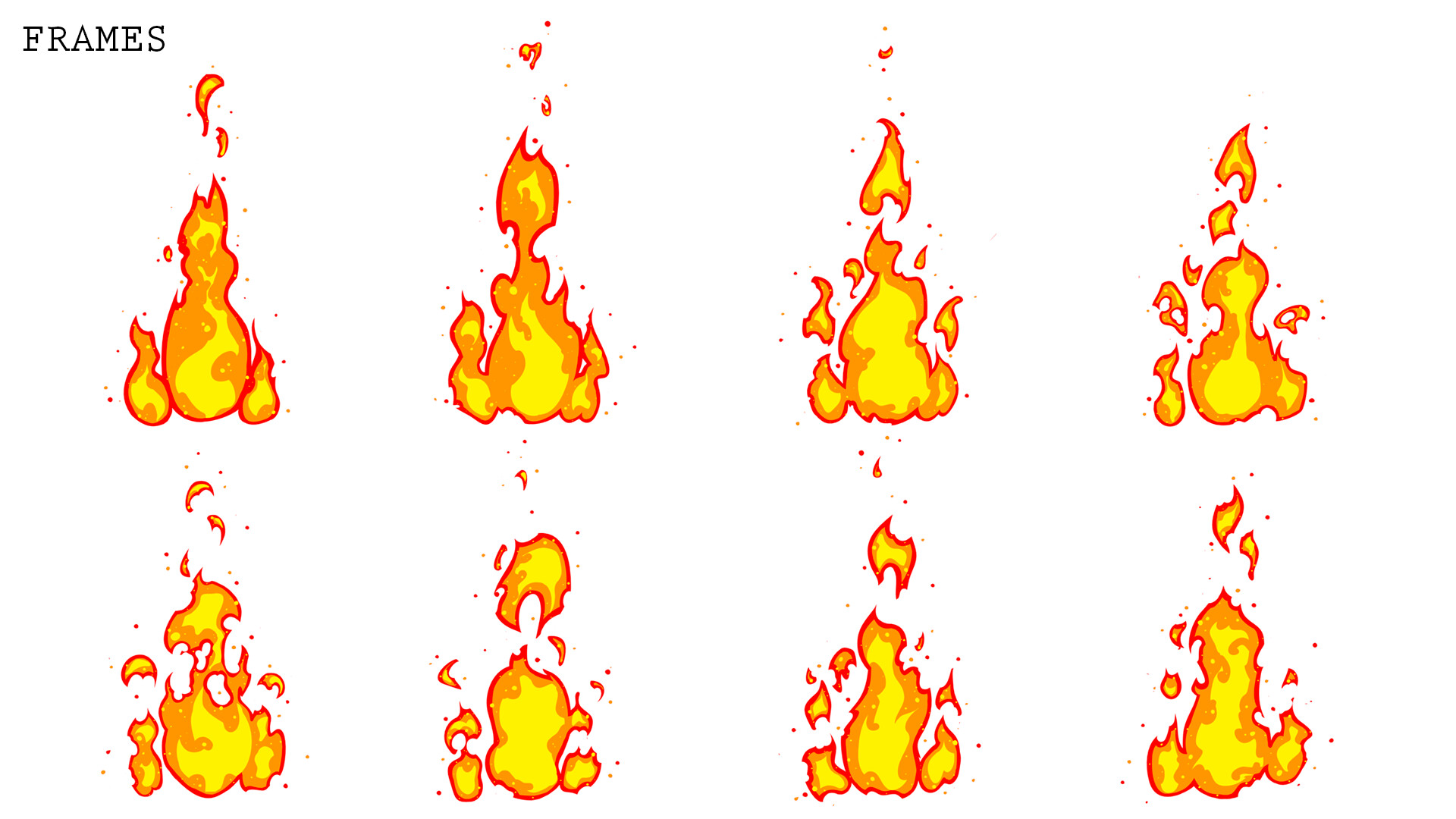 ArtStation - Fire 2D animation - Frame a frame