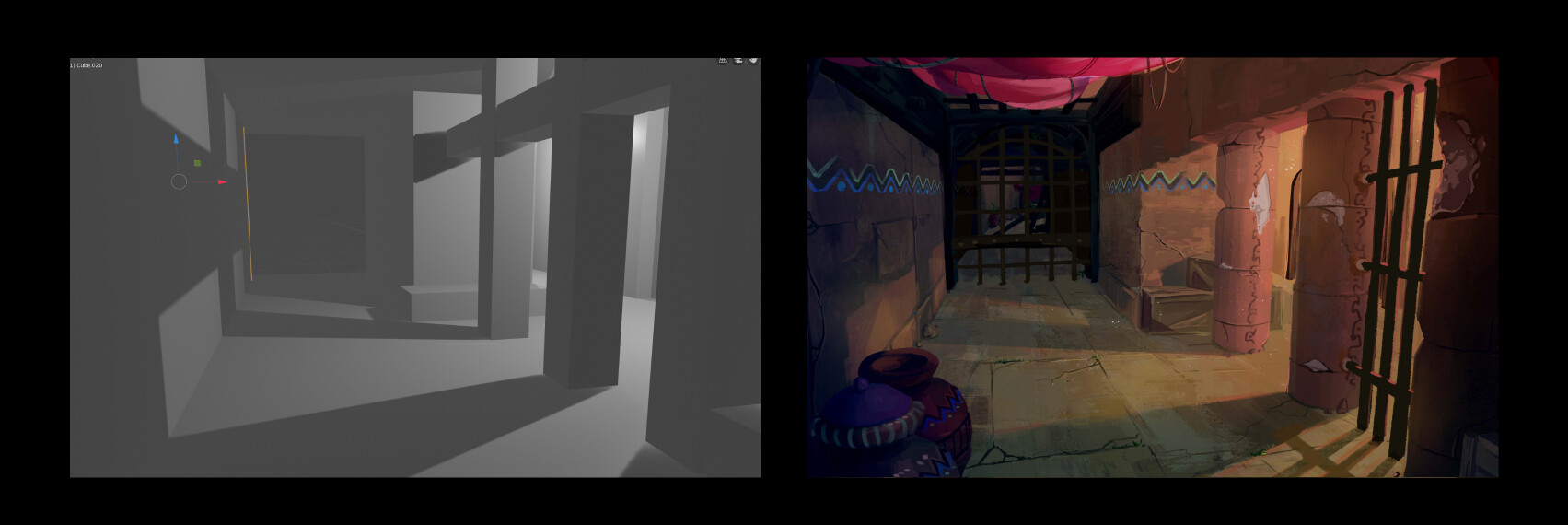 Niuta Hirsch - Streets of Isnar - Stylized environmental concept art