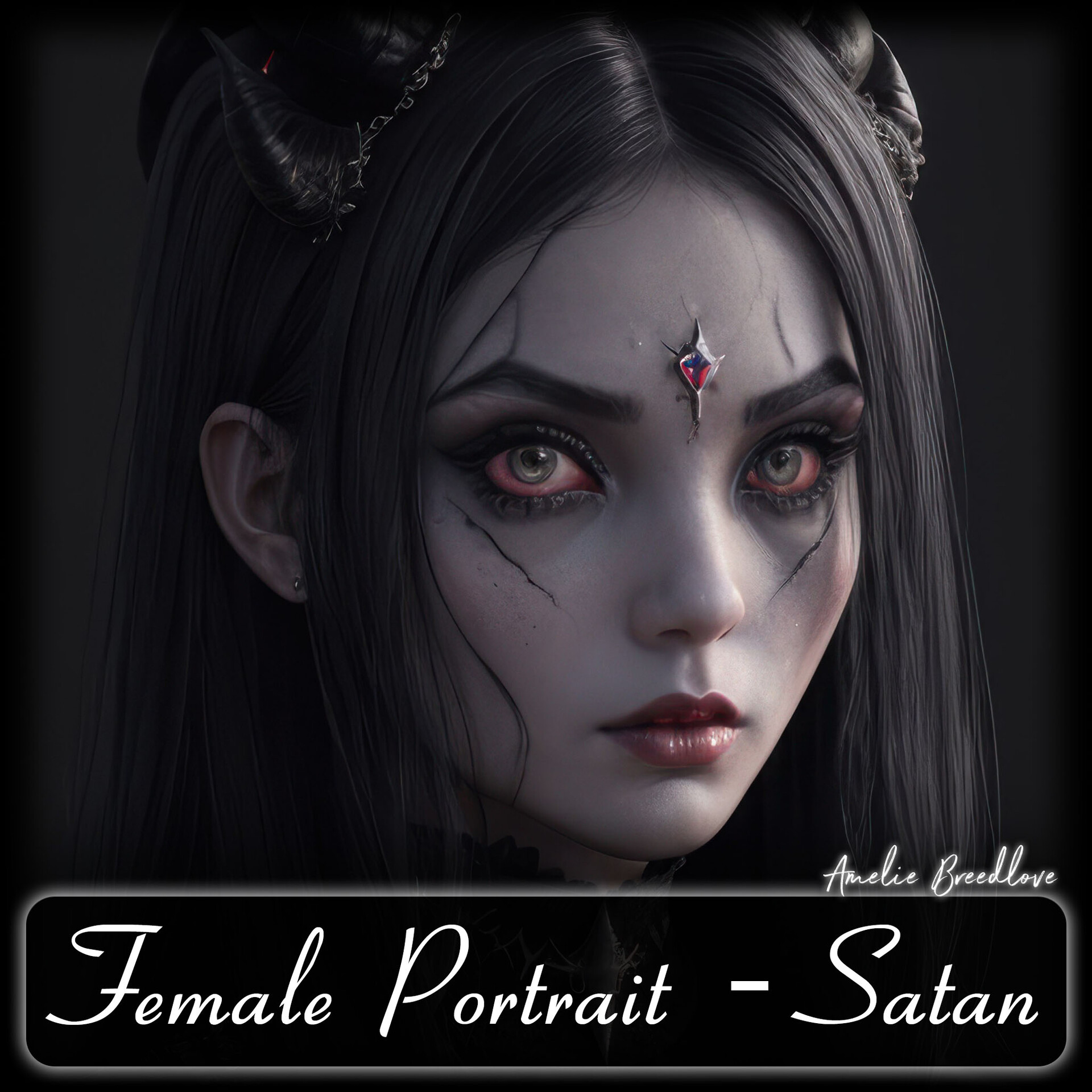 Amelie Character - 320 Female Portrait (Satan) Reference Pack | 4K | v.40
