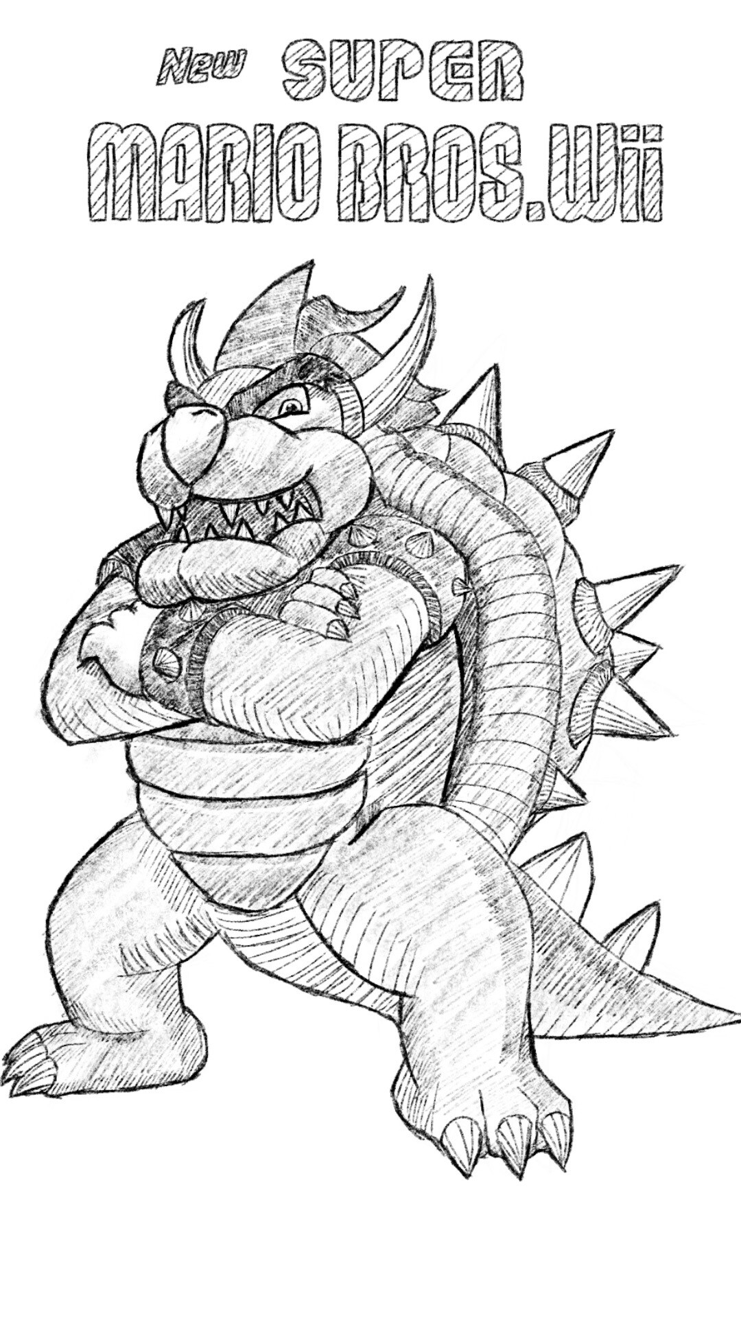 mario bros bowser coloring page