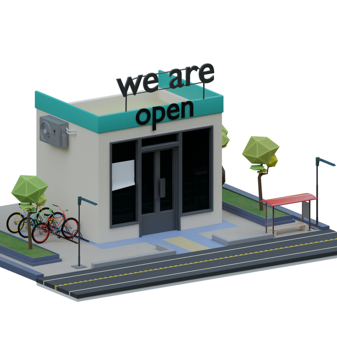 ArtStation - low poly shop