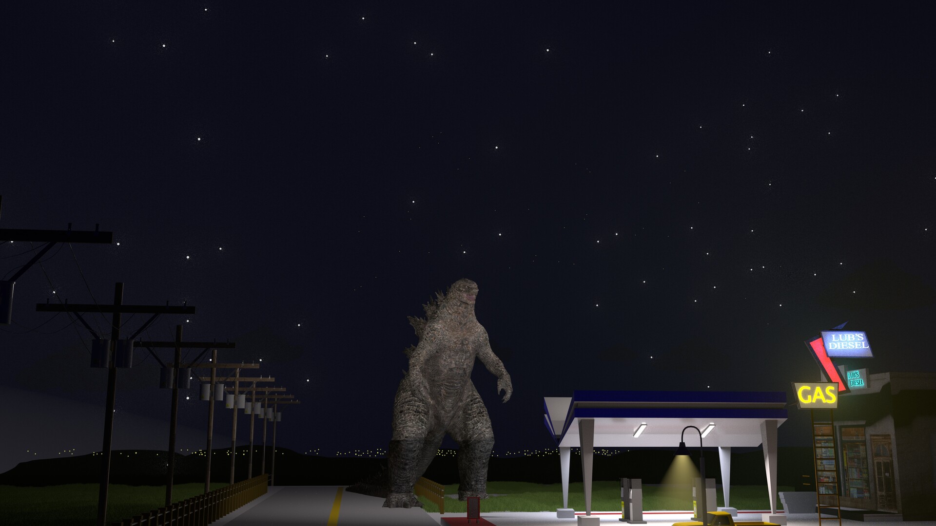 ArtStation - Monster vs Alien movie scene light recreation