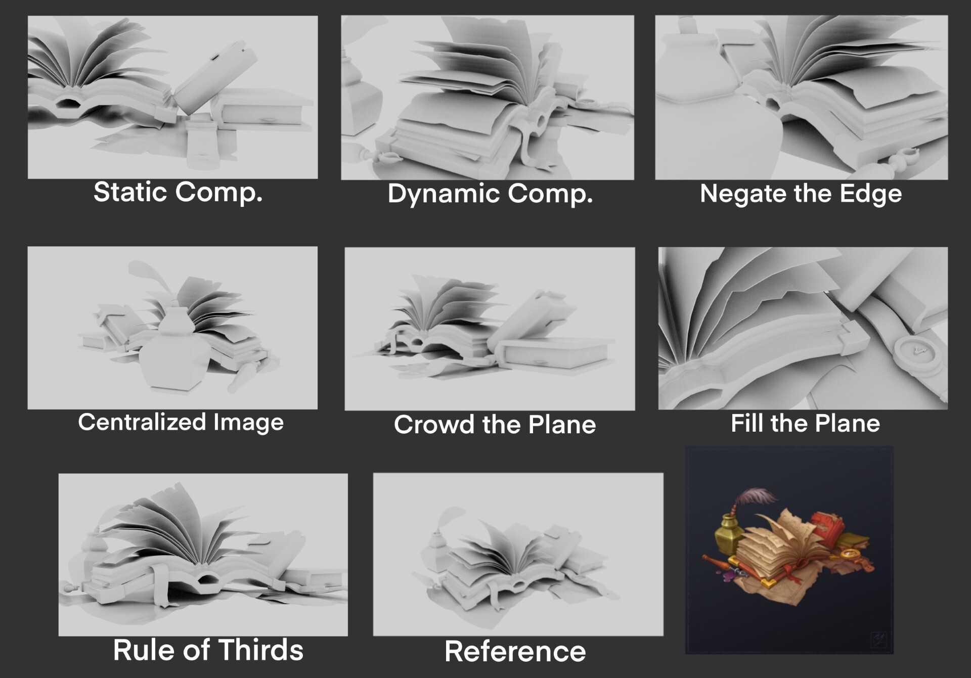 ArtStation - Book Set Composition Renders