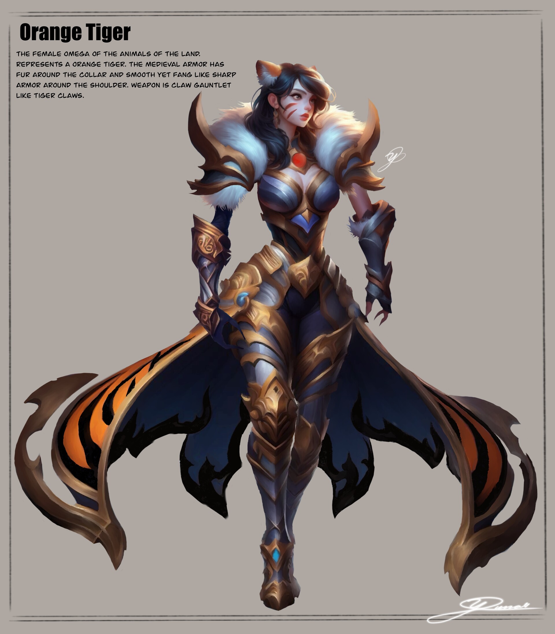 ArtStation - Orange Tiger Armor Design