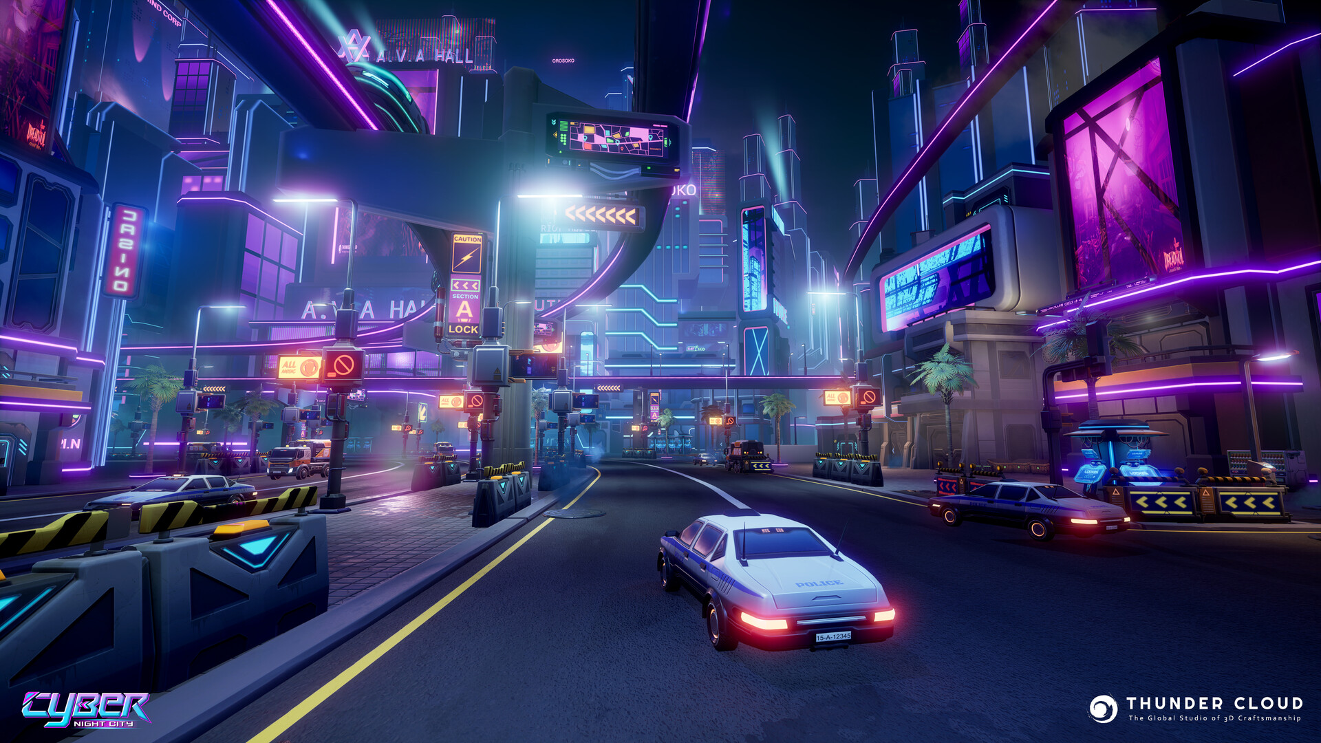 Thunder Cloud Studio - Stylized PBR 3D Environment - Cyber Night City ...