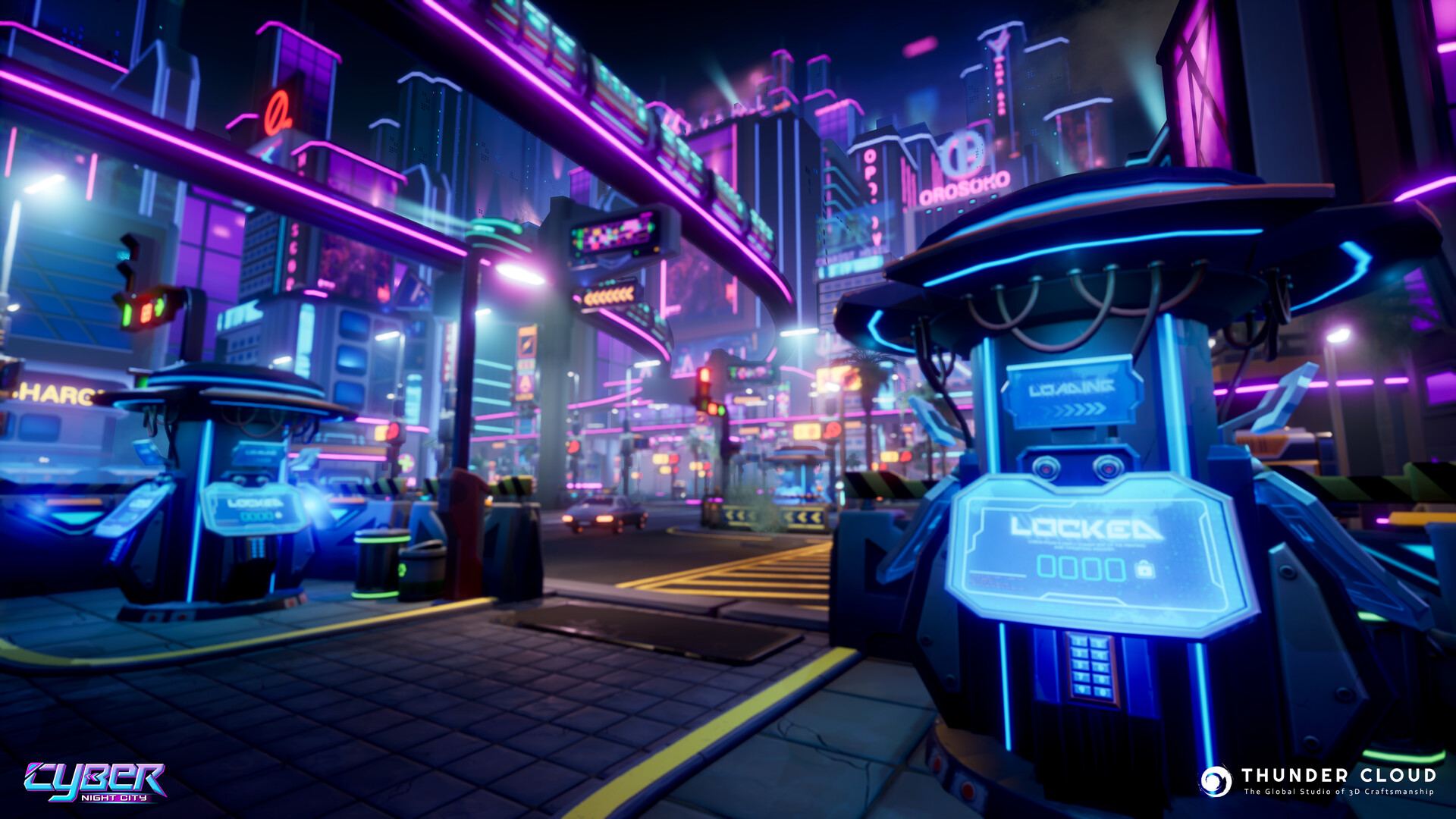 Thunder Cloud Studio - Stylized PBR 3D Environment - Cyber Night City ...