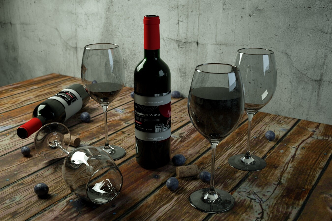 ArtStation - Wine on table