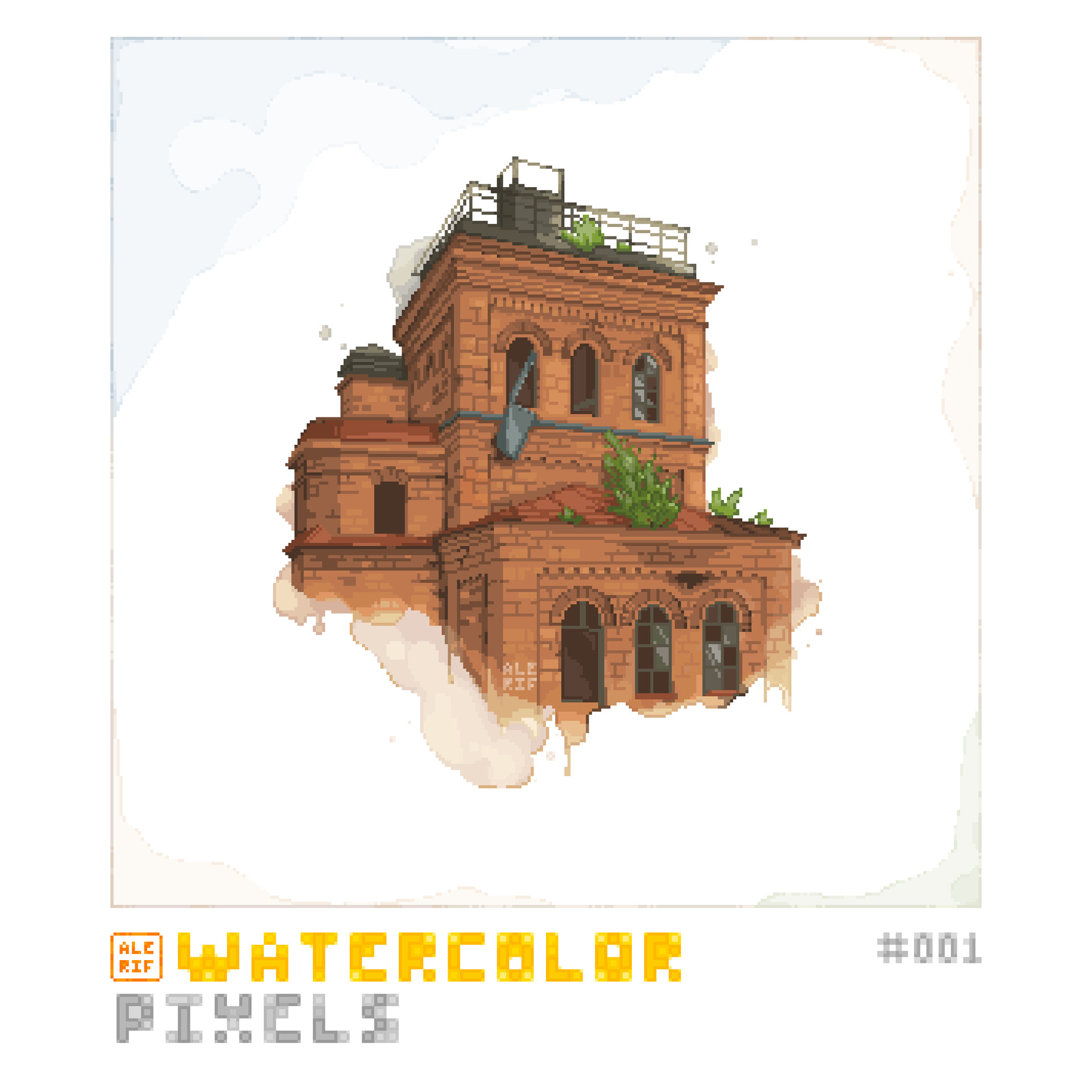 ArtStation - Watercolor Pixels Series. 001.