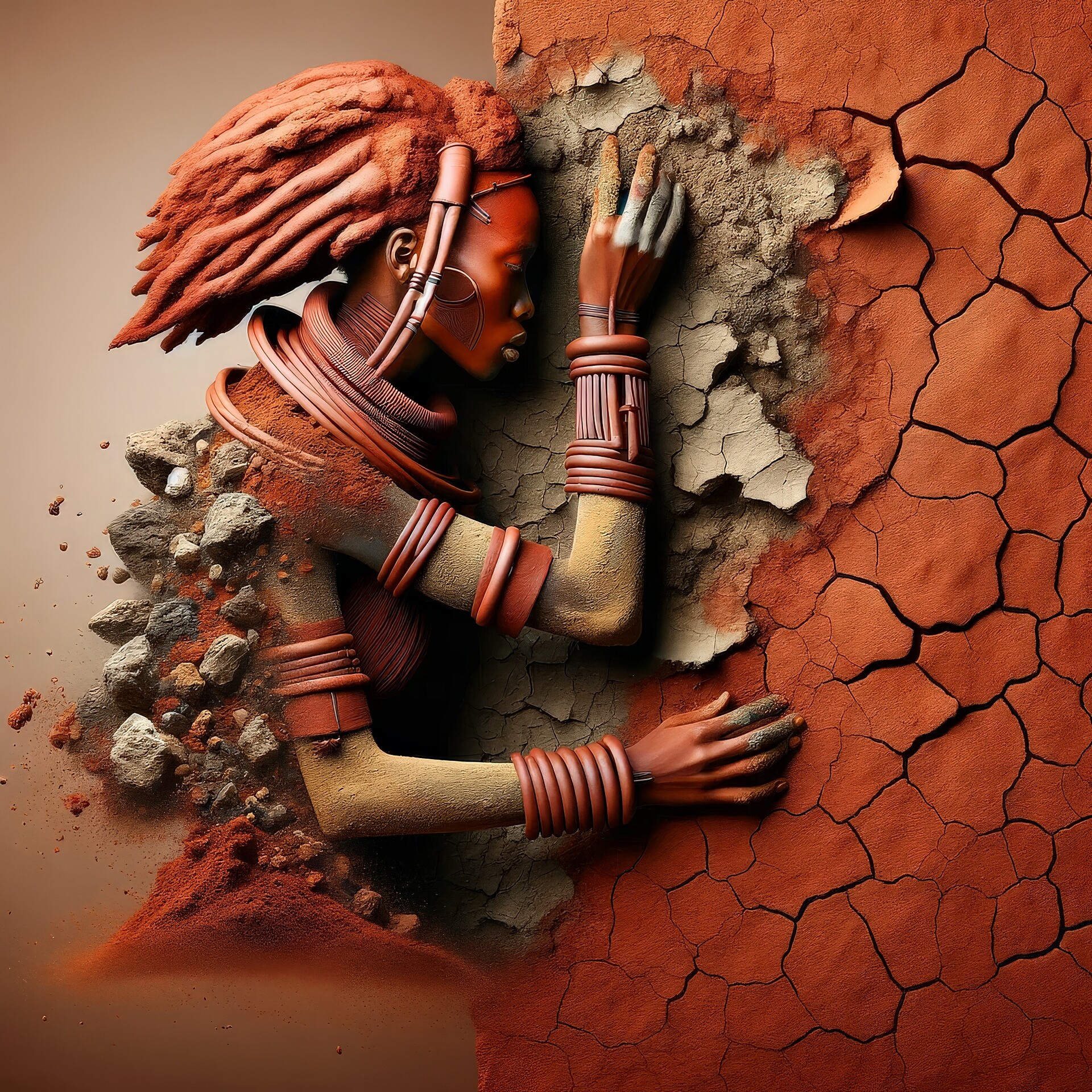 ArtStation - Himba Clay Fusion: A Harmony of Earth and Tradition I