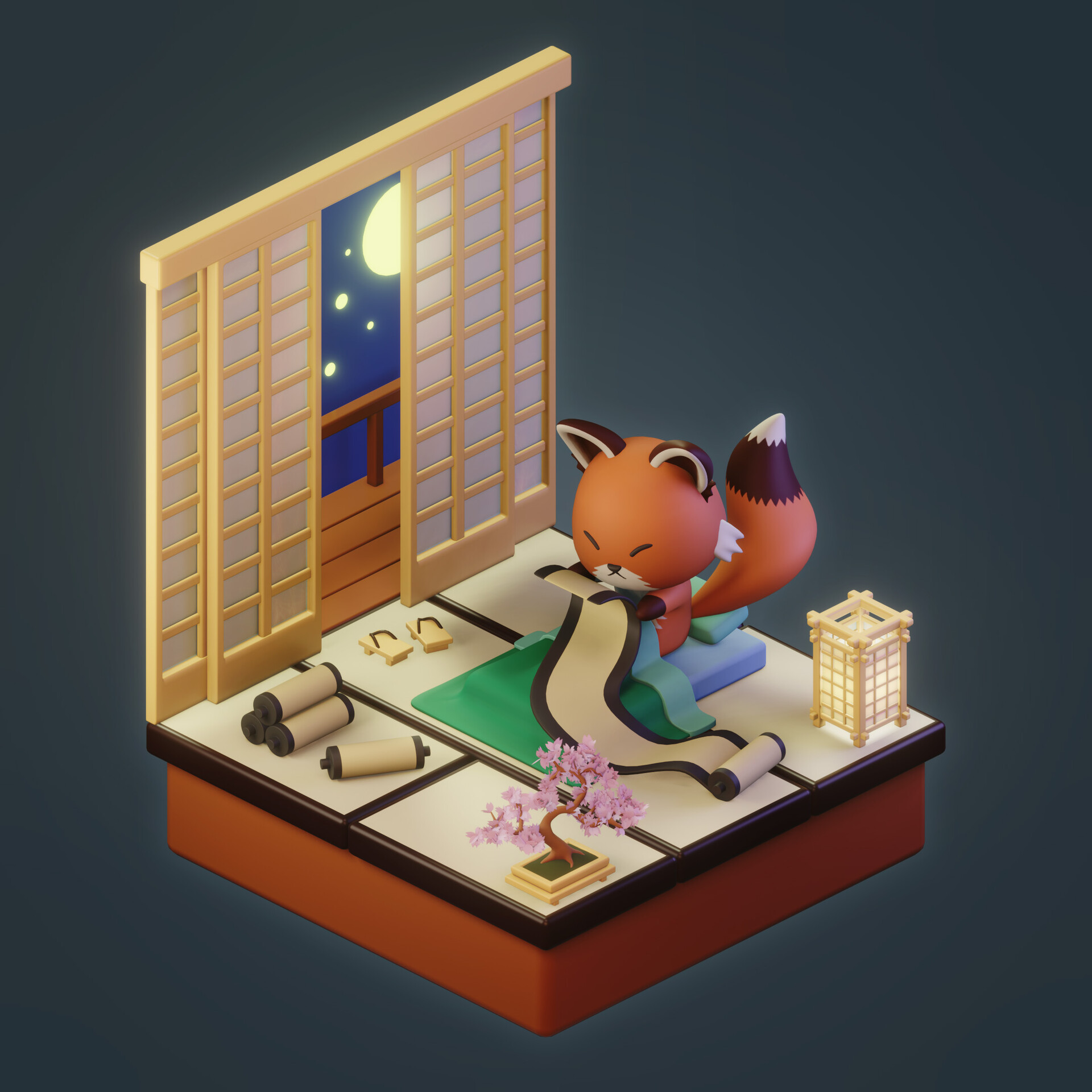 ArtStation - Stylized Room - Blender Study