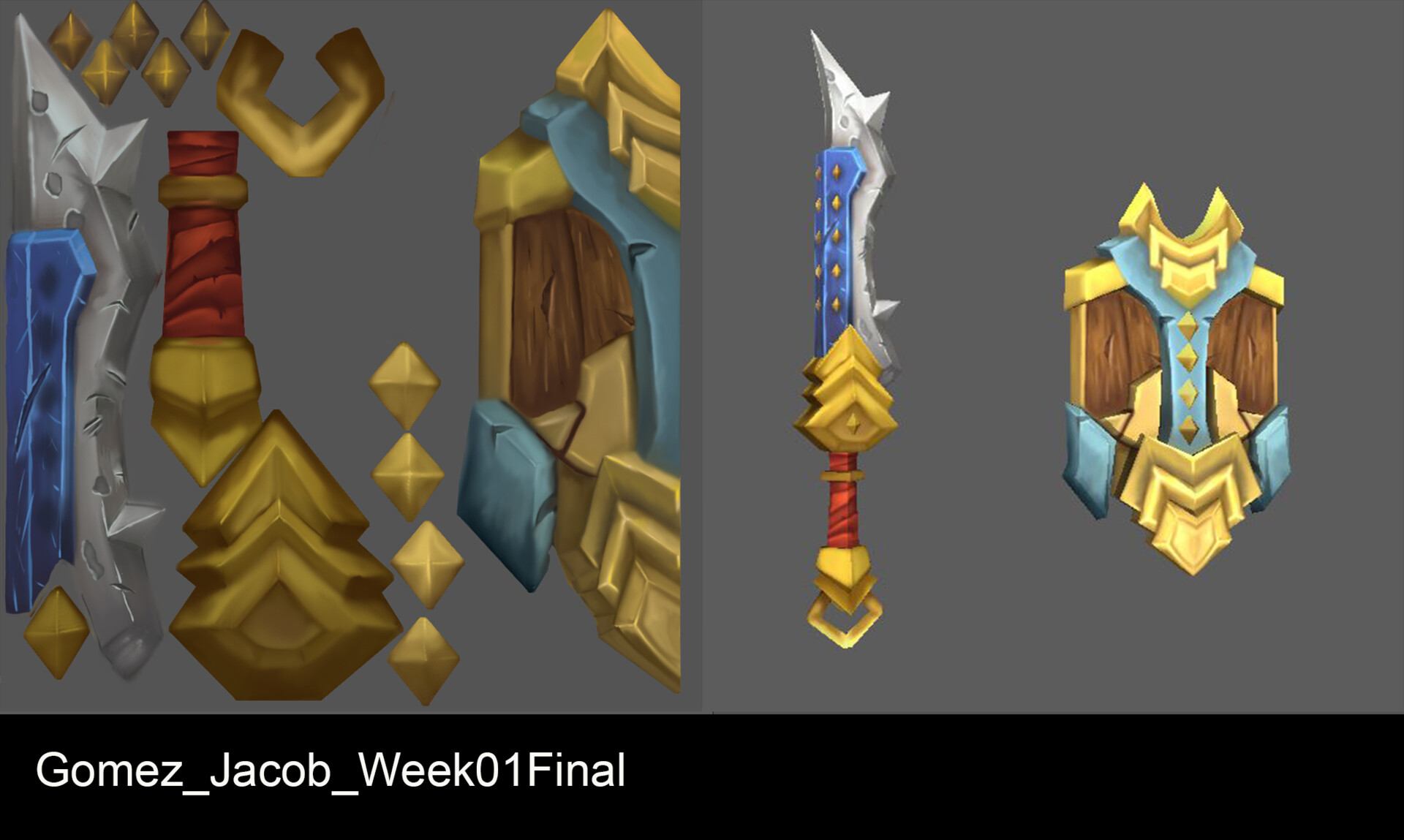 ArtStation - Class project: introduction to hand painting models