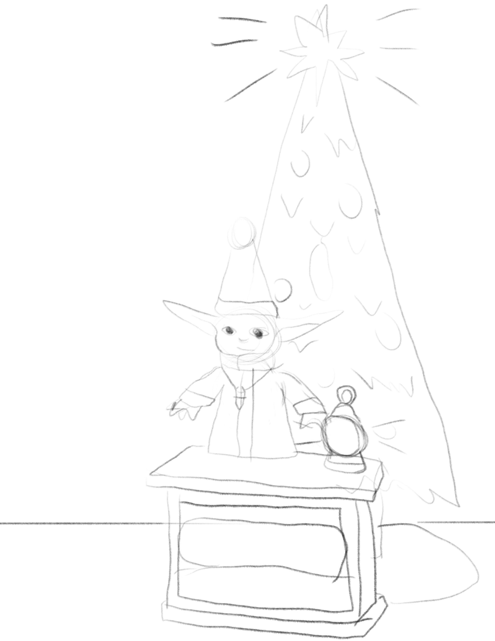 baby yoda christmas coloring pages printable