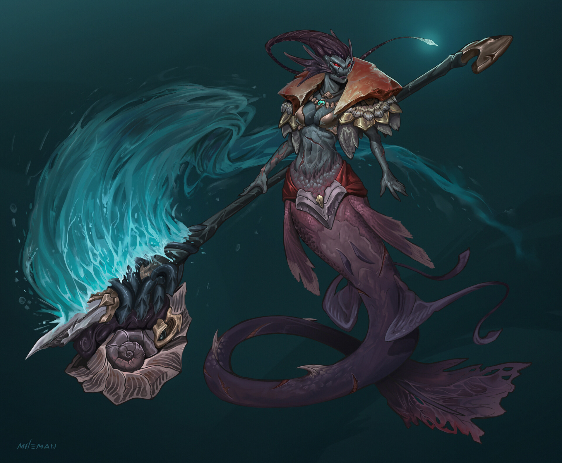 ArtStation - Mermaid Warlord Character Concept