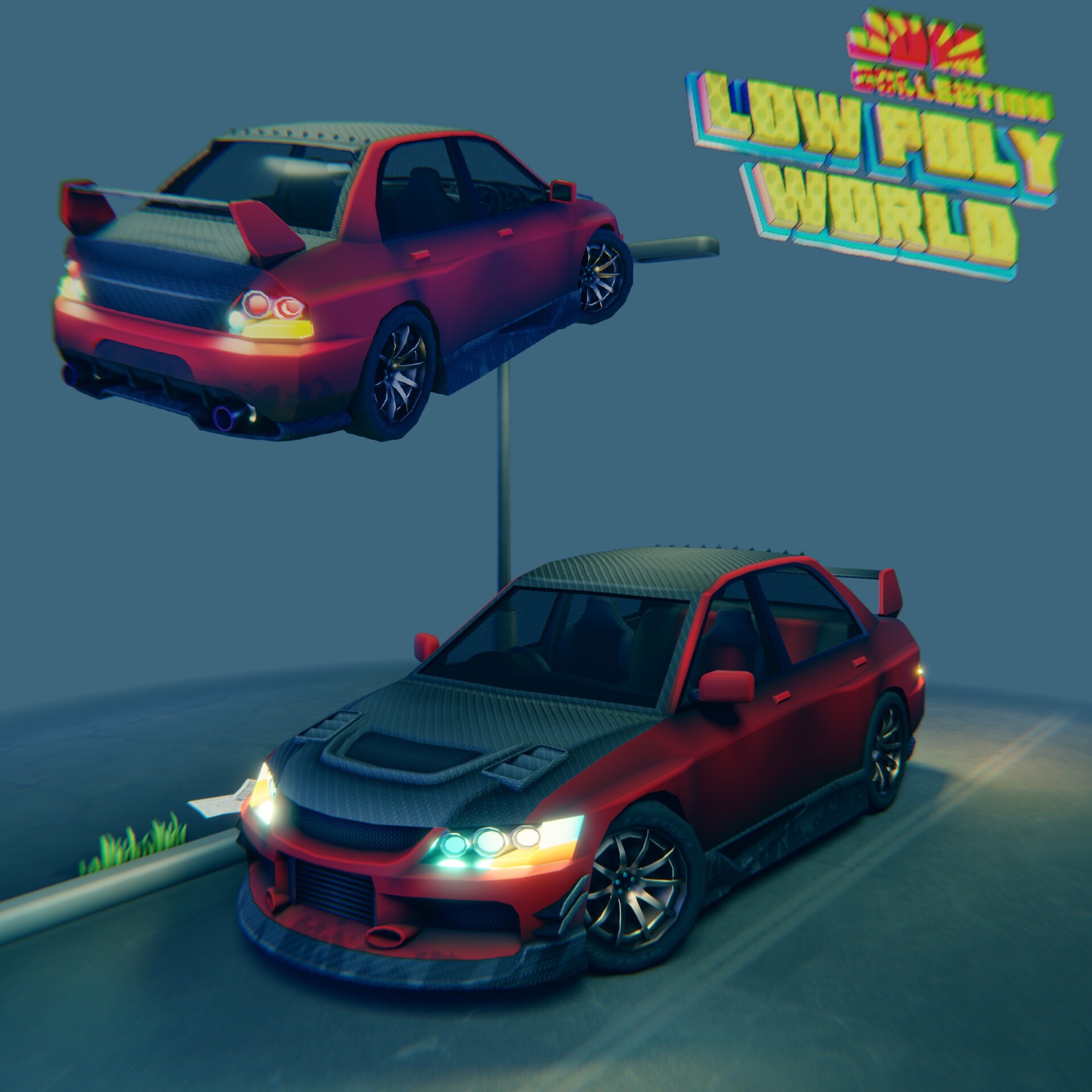 ArtStation - Lancer evolution 9 lowpoly model