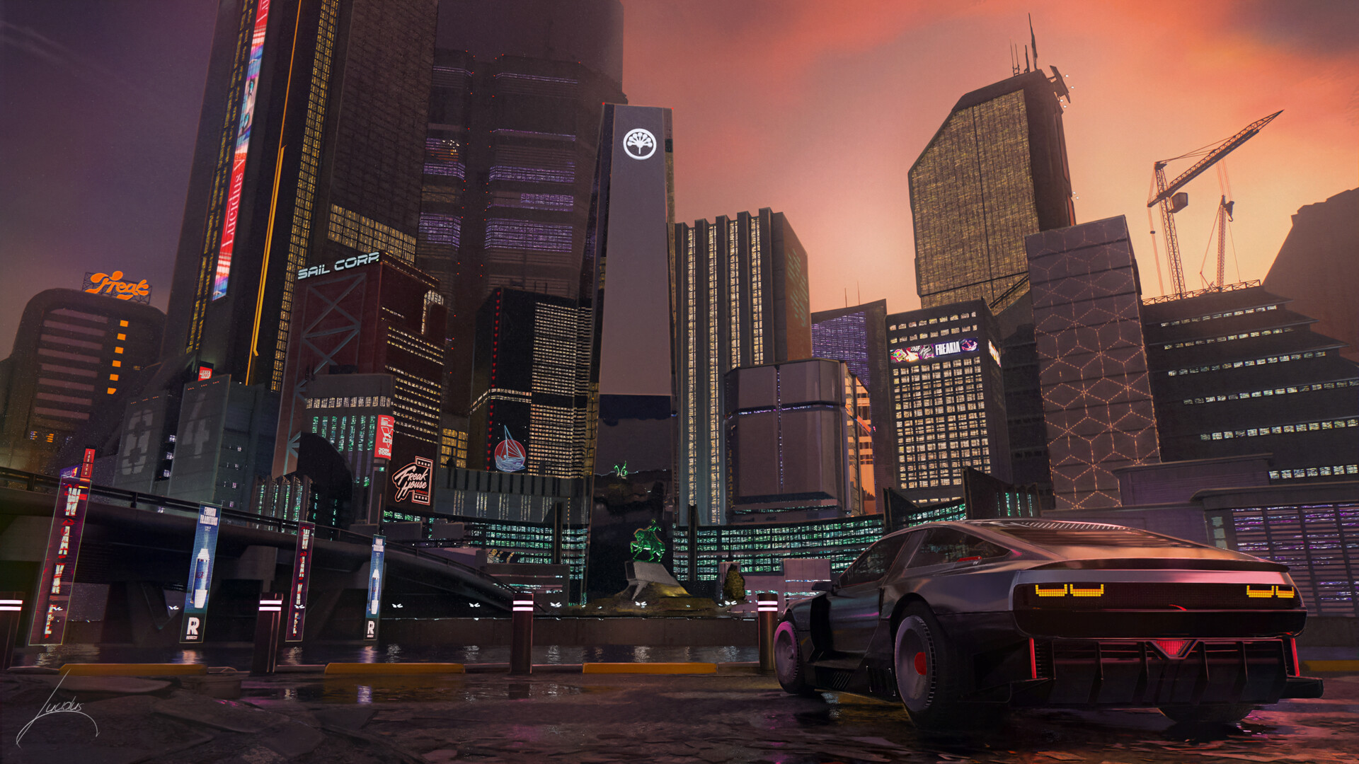 ArtStation - Cyberpunk city, sunset version