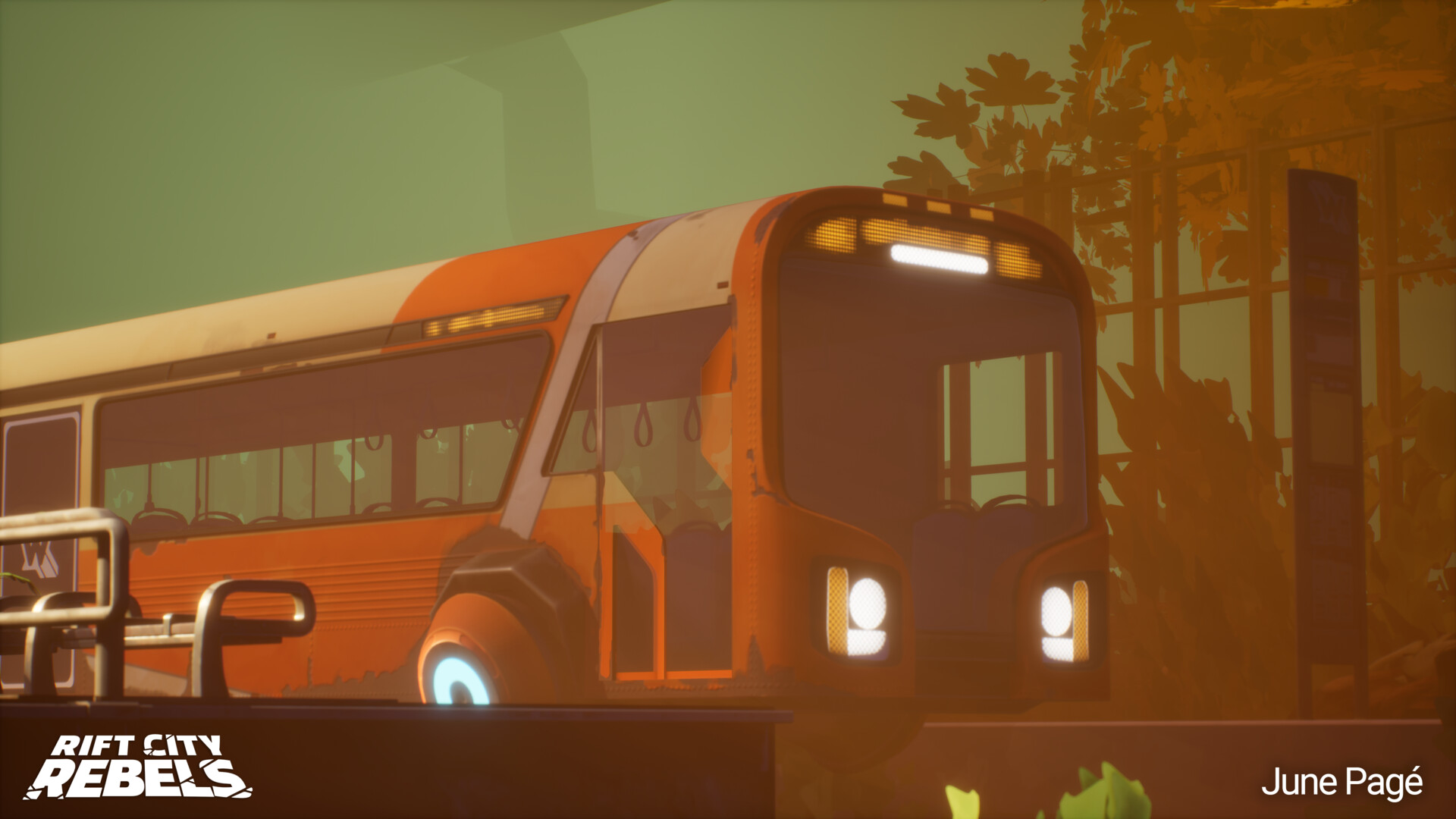 June Pagé - Stylized Transit Bus & Signs | Rift City Rebels