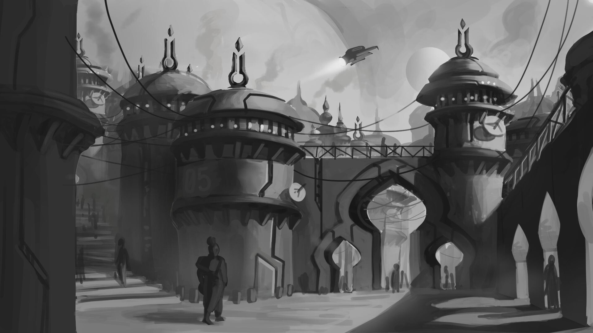 ArtStation - Black & White Environment Paintings