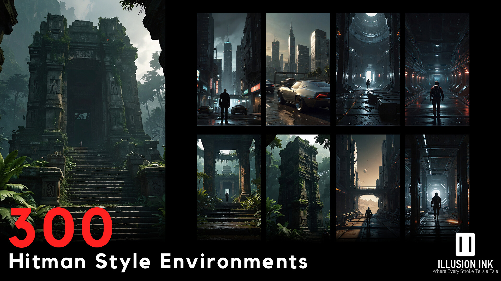 ILLUSION INK - 300 Hitman Style Environment | 8K