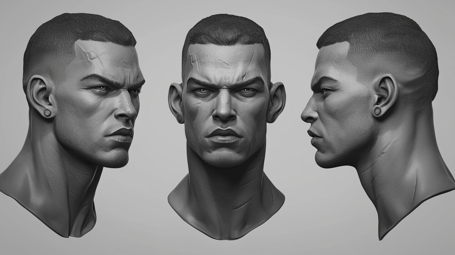 3D Head Sculpt References in 4K - Tika Art - +300 Latin American Male ...