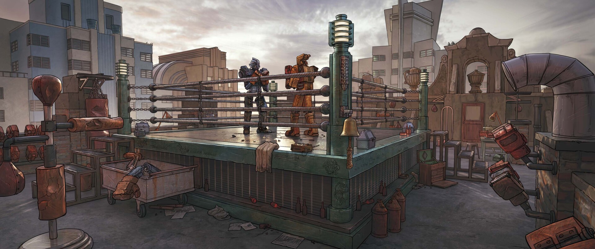 boxing ring background anime