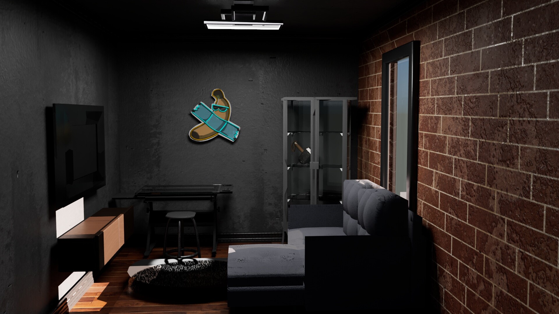 ArtStation - Rustic-Industrial Room 3D Modeled