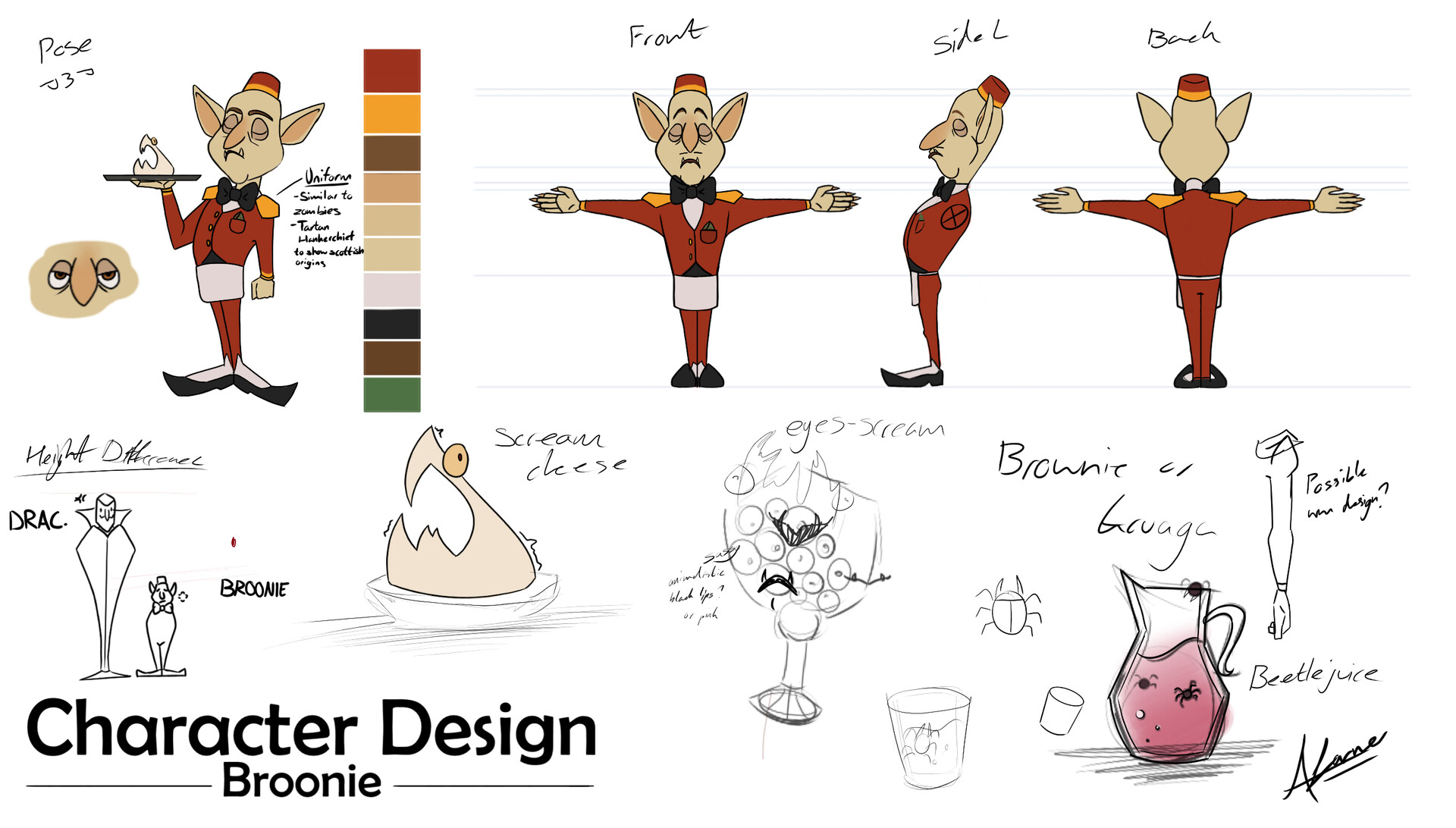 ArtStation - Hotel Transylvania Brownie Butler Character Sheet