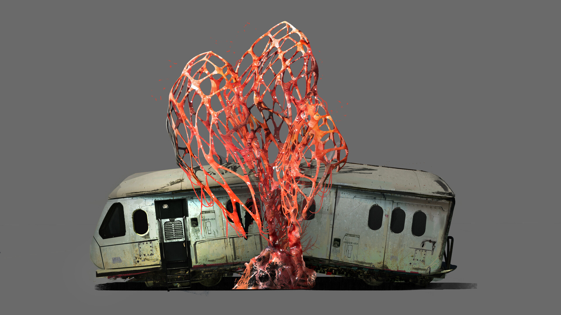 Helen Ilnytska - Train station alien overgrown