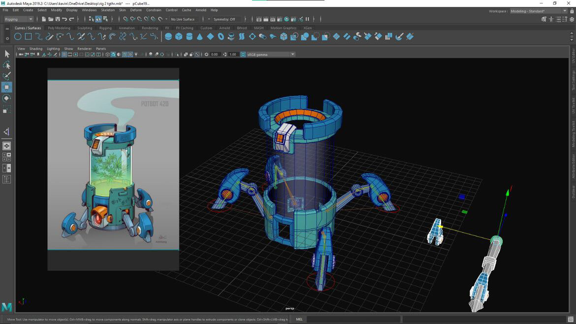 ArtStation - Pot bot Animation and rig test