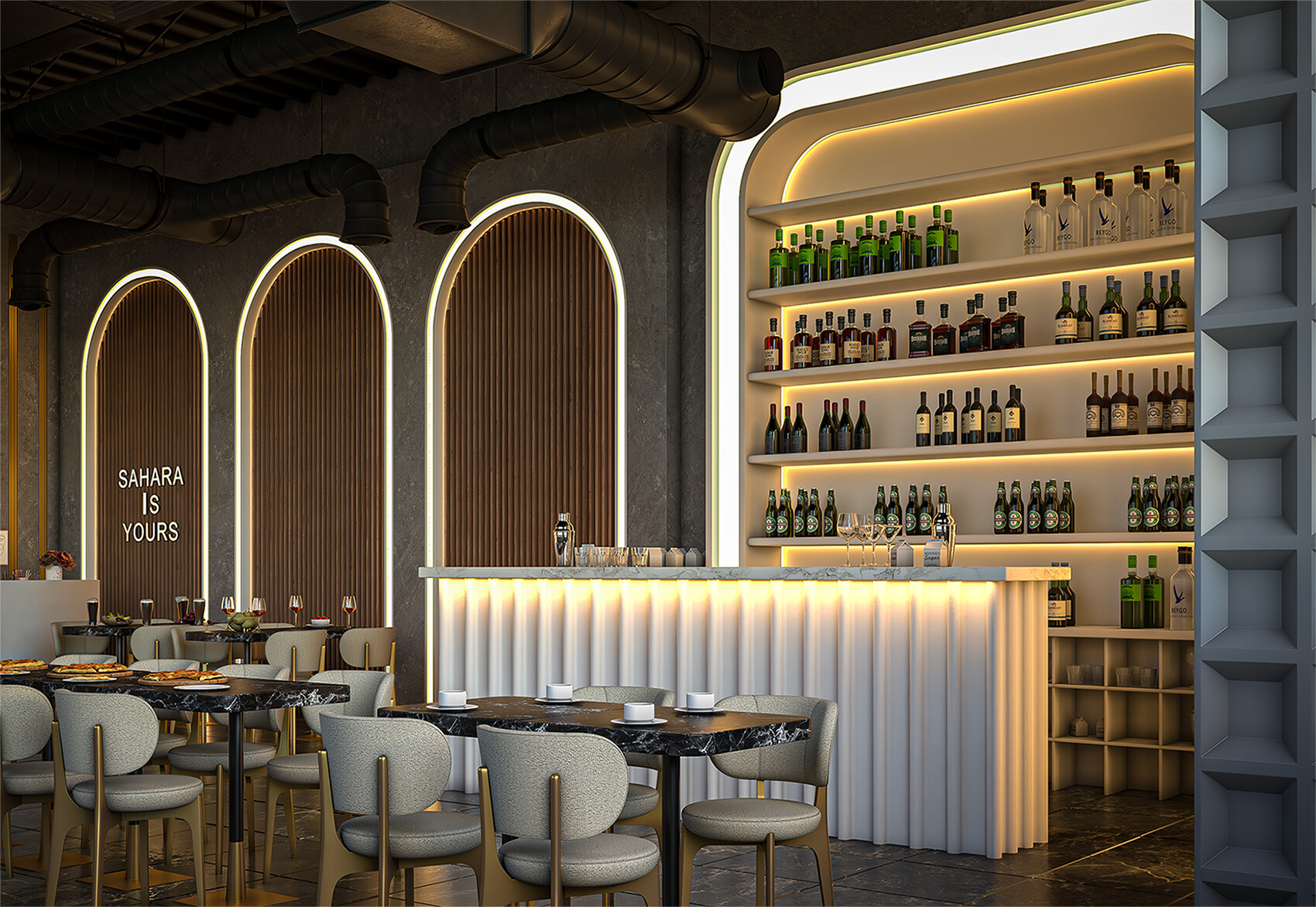 ArtStation - Modern Bar Design