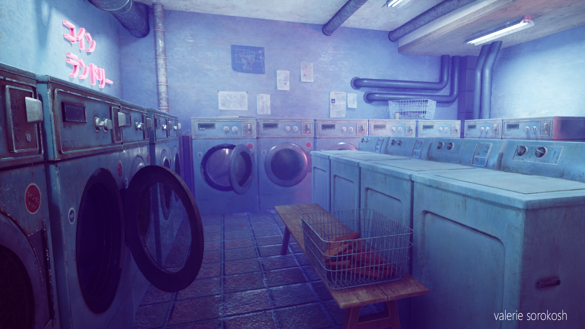 ArtStation - Real-time Japanese Laundromat Environment