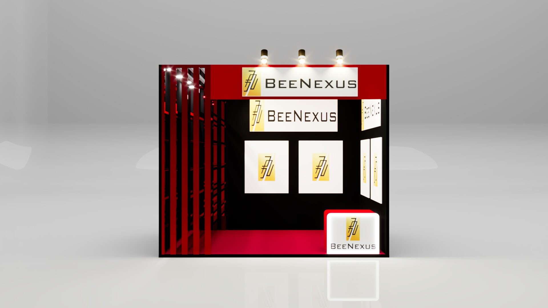 ArtStation - One Side Open Exhibition Stall Design