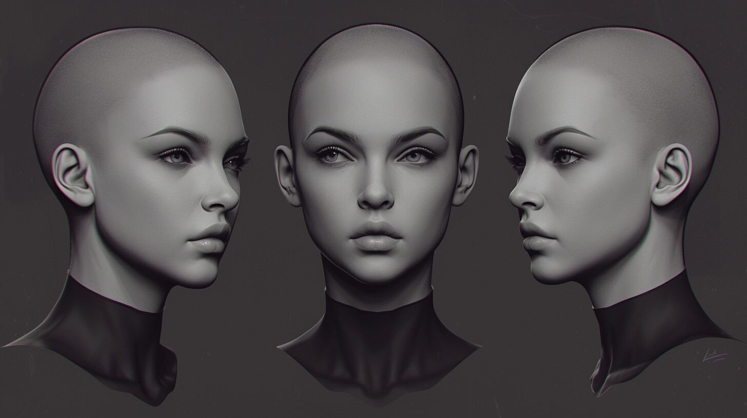 3D Head Sculpt References in 4K - Tika Art - +300 American Female Head ...