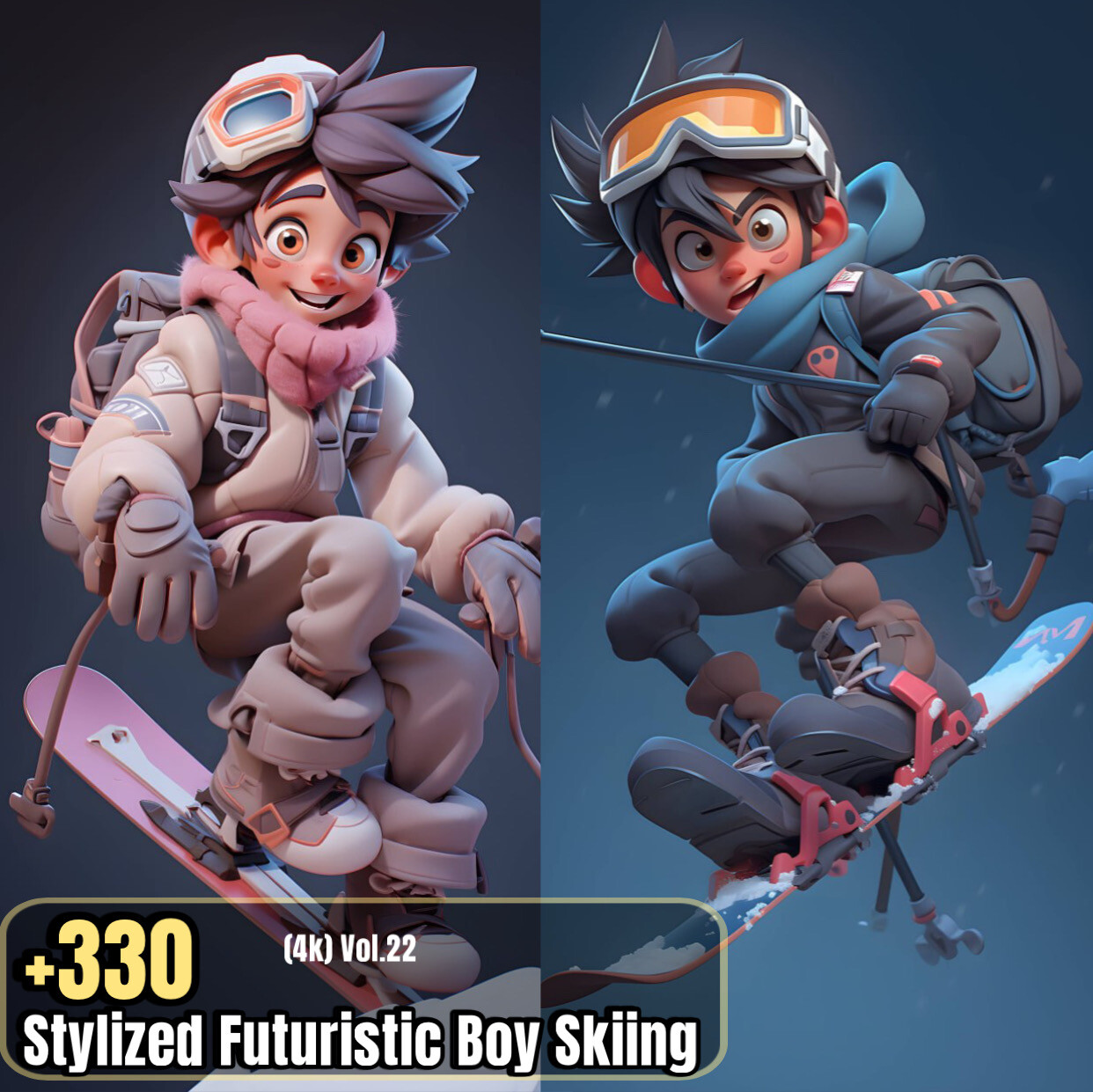 ArtStation - +330 Stylized Futuristic Boy Skiing Concept (4k)