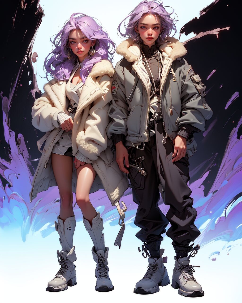 4K Anime Reference Art for Artists and Enthusiasts - 358 White Fur Coat ...