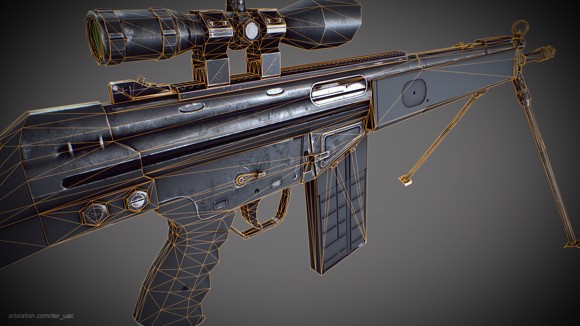 ArtStation - HK91 Assault Rifle - Low Poly