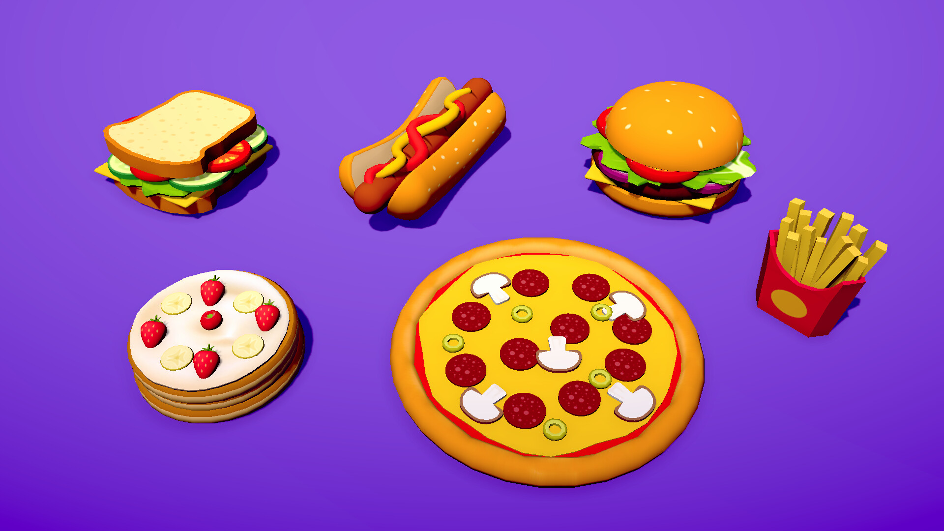 ArtStation - Fast Foods Constructor Pack - Cartoon